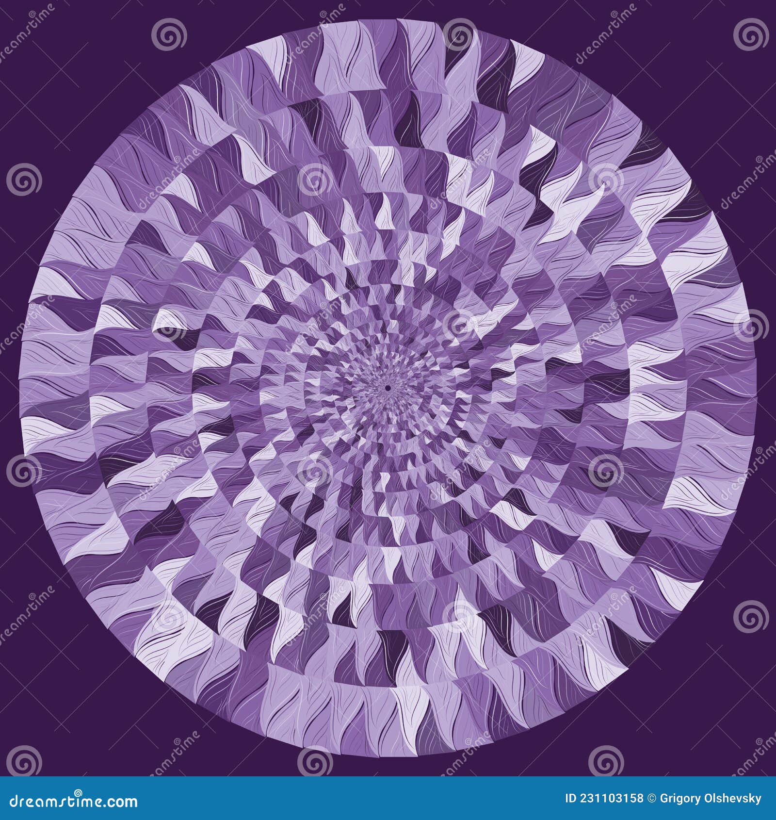 Abstract Round Concentric Pattern with Ethnic Ornament. Design Element ...