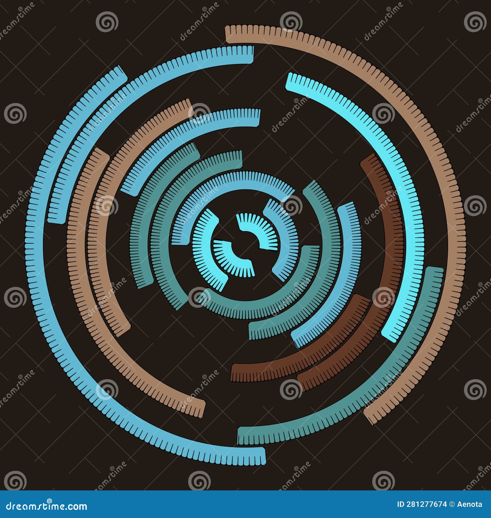 Abstract Round Concentrical Element for Design Project - Vector ...