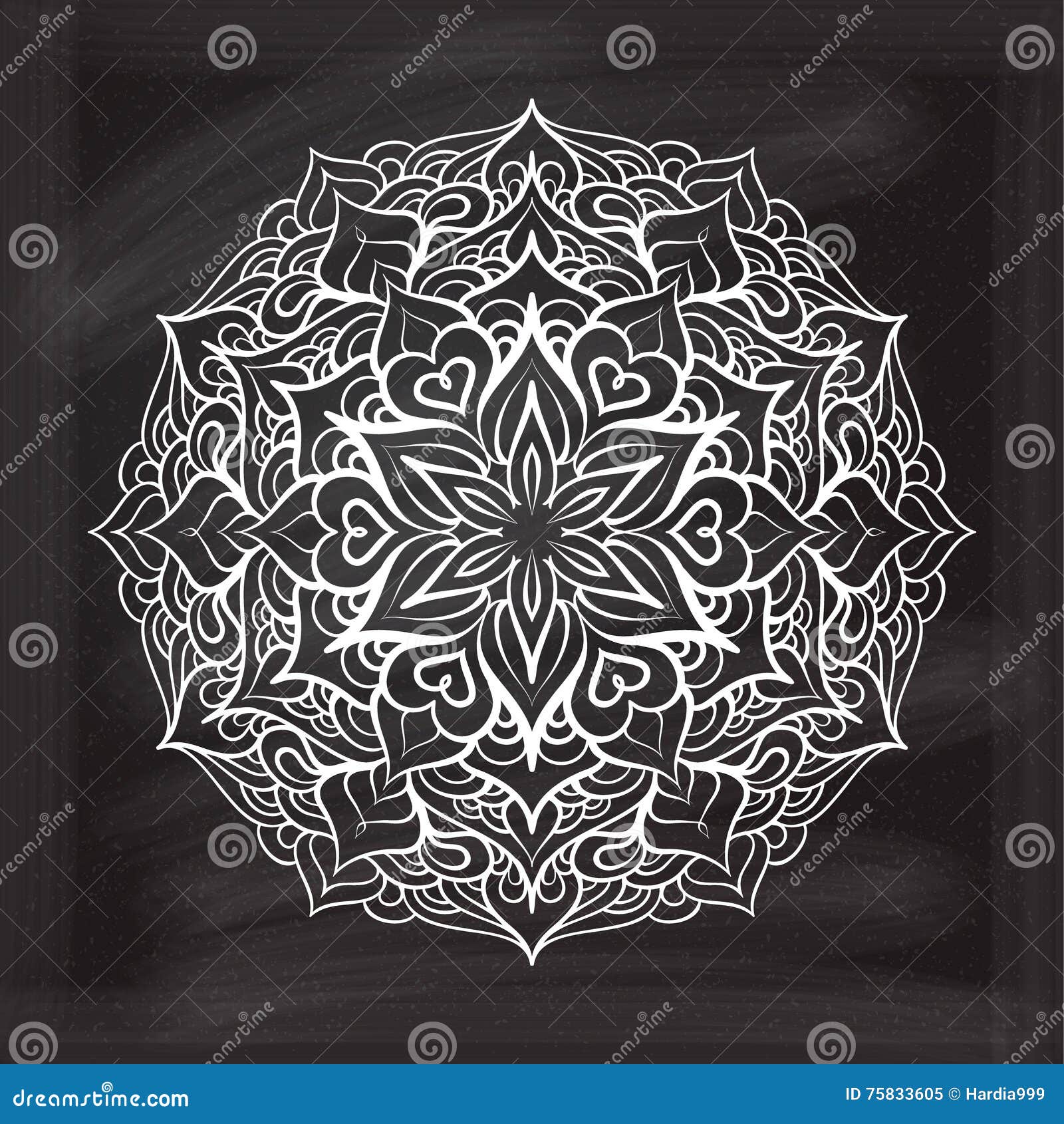 Abstract Round Design Element. Chalkboard Style. Stock Vector ...