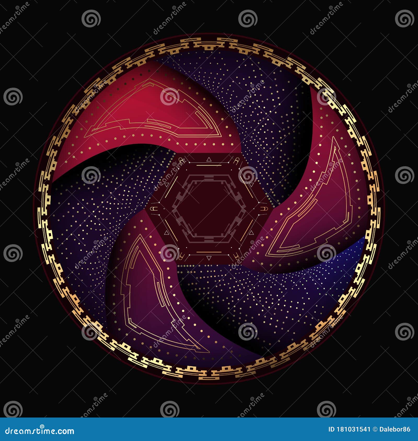 Abstract Round Element on a Dark Background Stock Vector - Illustration ...