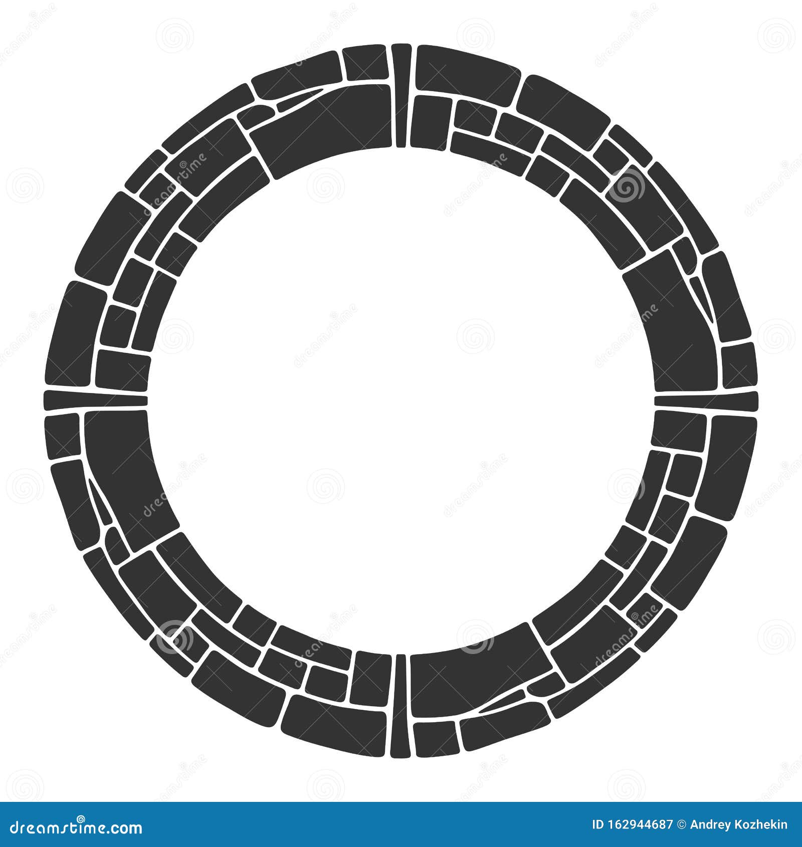 Abstract Round Frame, Circular Geometric Ornament Made of Stones Stock ...