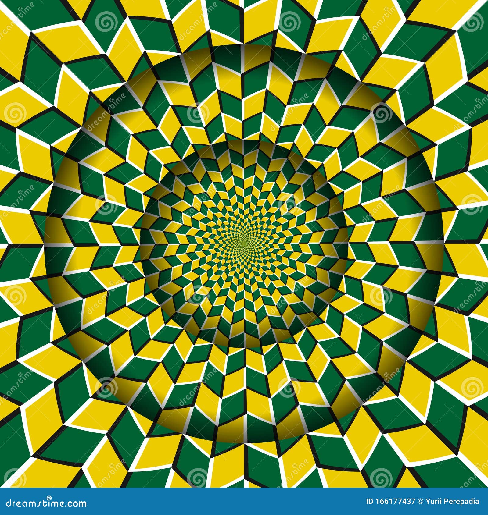 Abstract Round Frame with a Moving Yellow Green Rhombuses Pattern ...