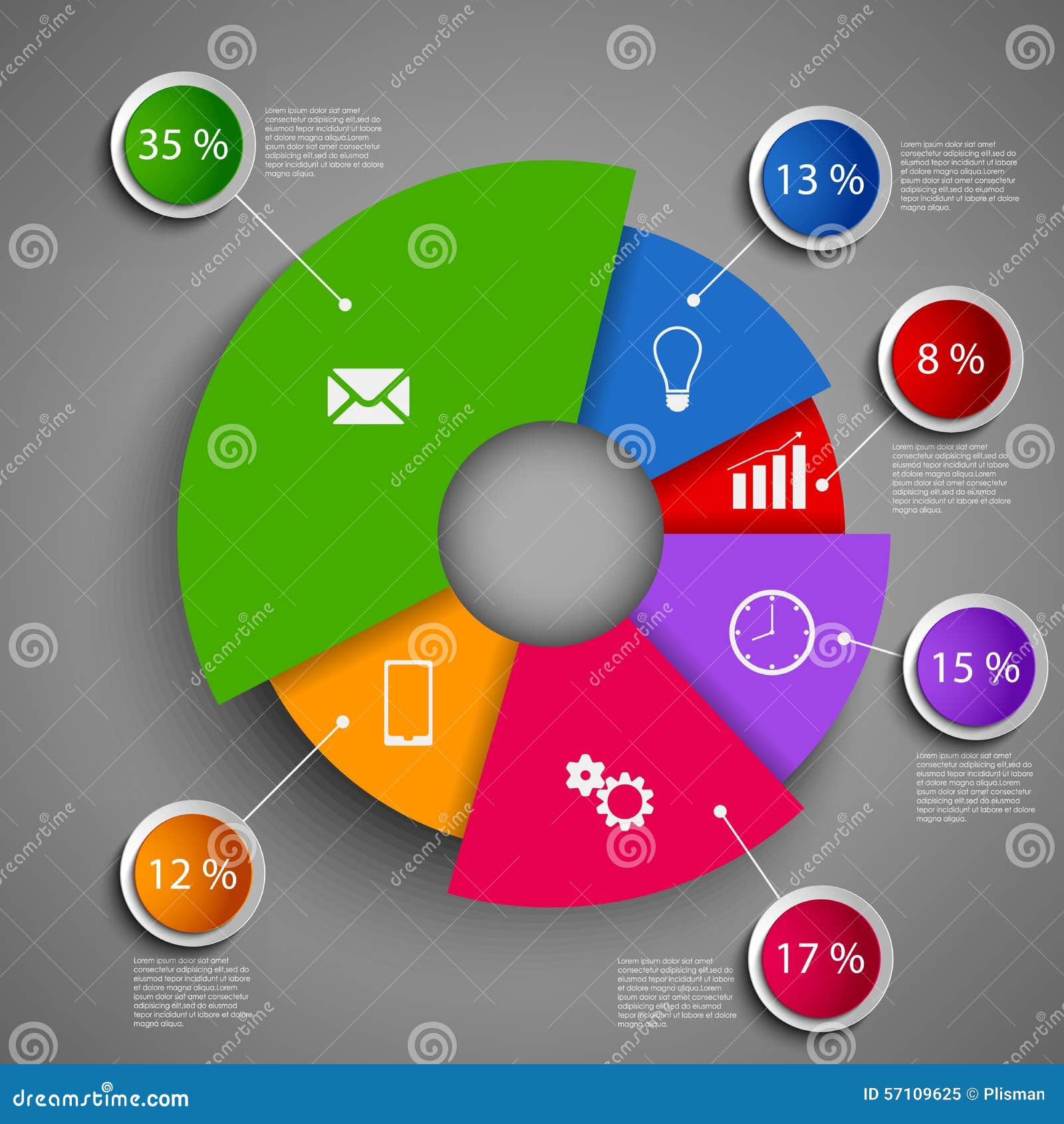 Abstract Round Info Graphic Design Template Stock Vector - Illustration ...