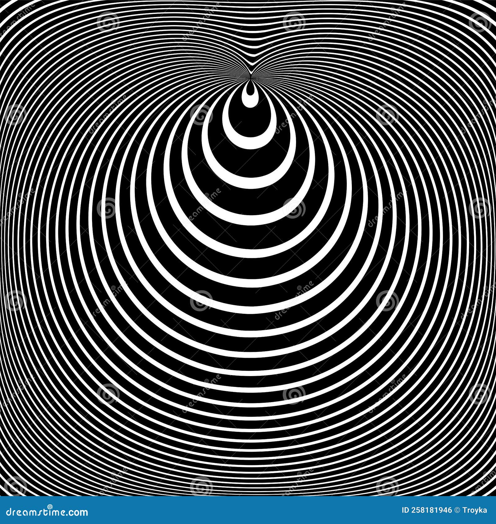 Abstract Round Lines Op Art Pattern with 3D Illusion Effect Stock ...