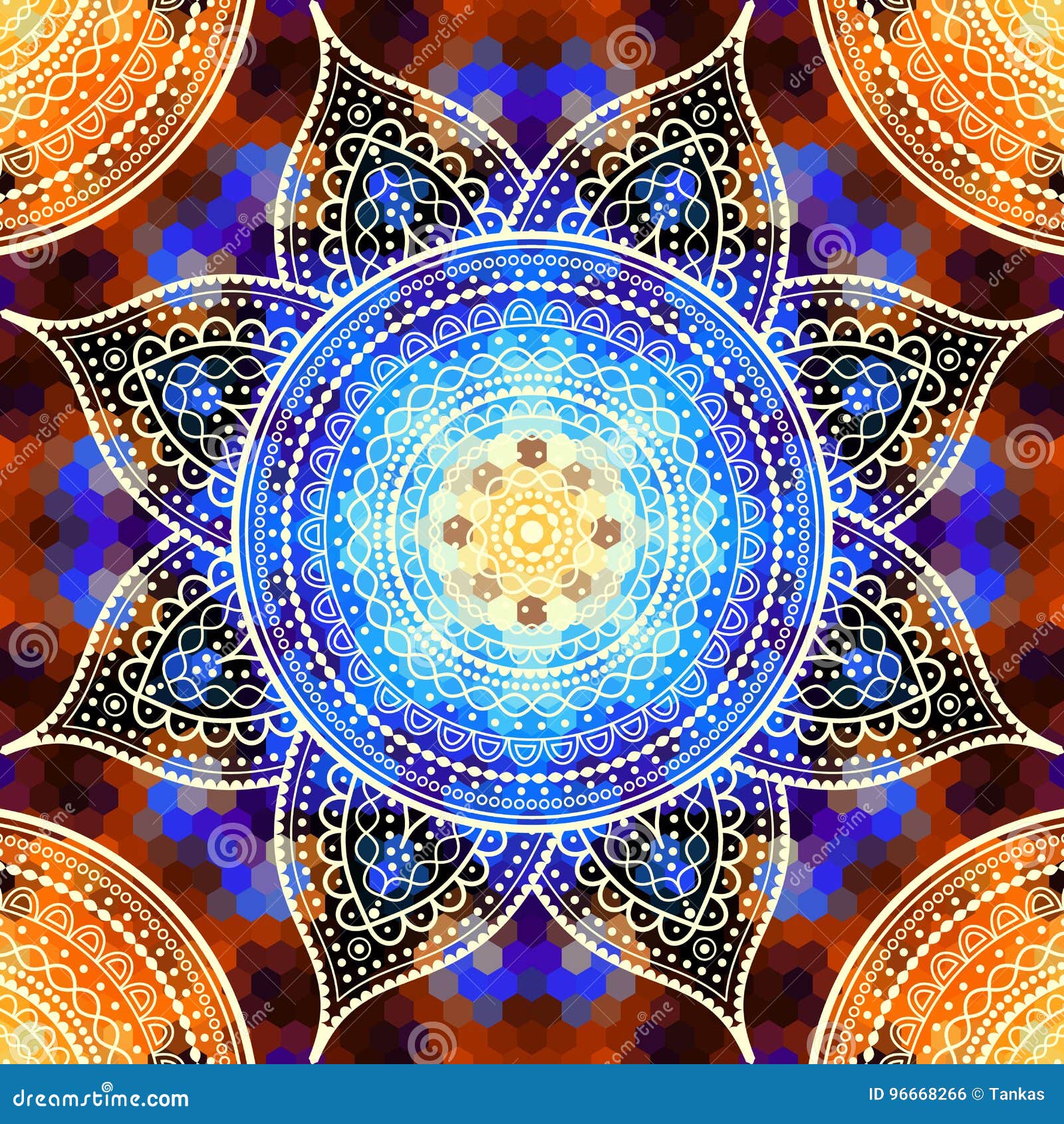 Abstract Round Mandala Pattern Stock Vector - Illustration of ...