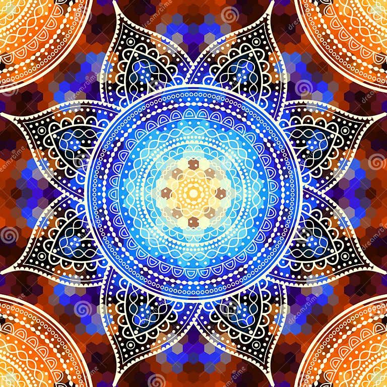 Abstract Round Mandala Pattern Stock Vector - Illustration of ...