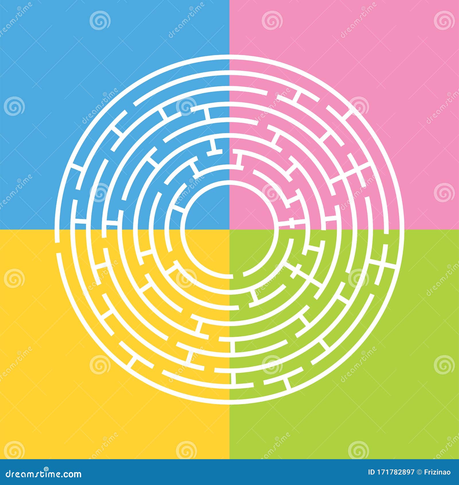 Abstract Round Maze. an Educational Game for Children and Adults Stock ...