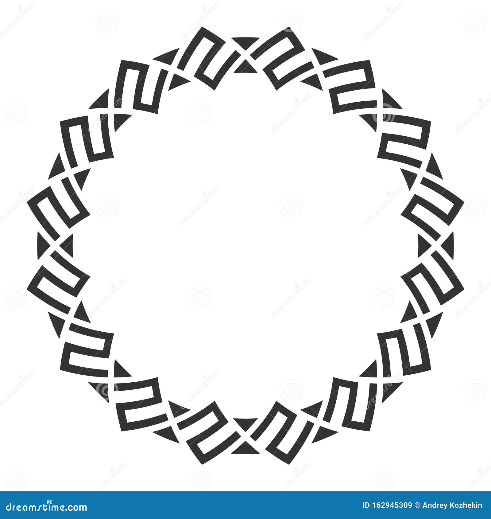 Abstract Round Meander, Circular Geometric Ornament, Stylish Frame ...