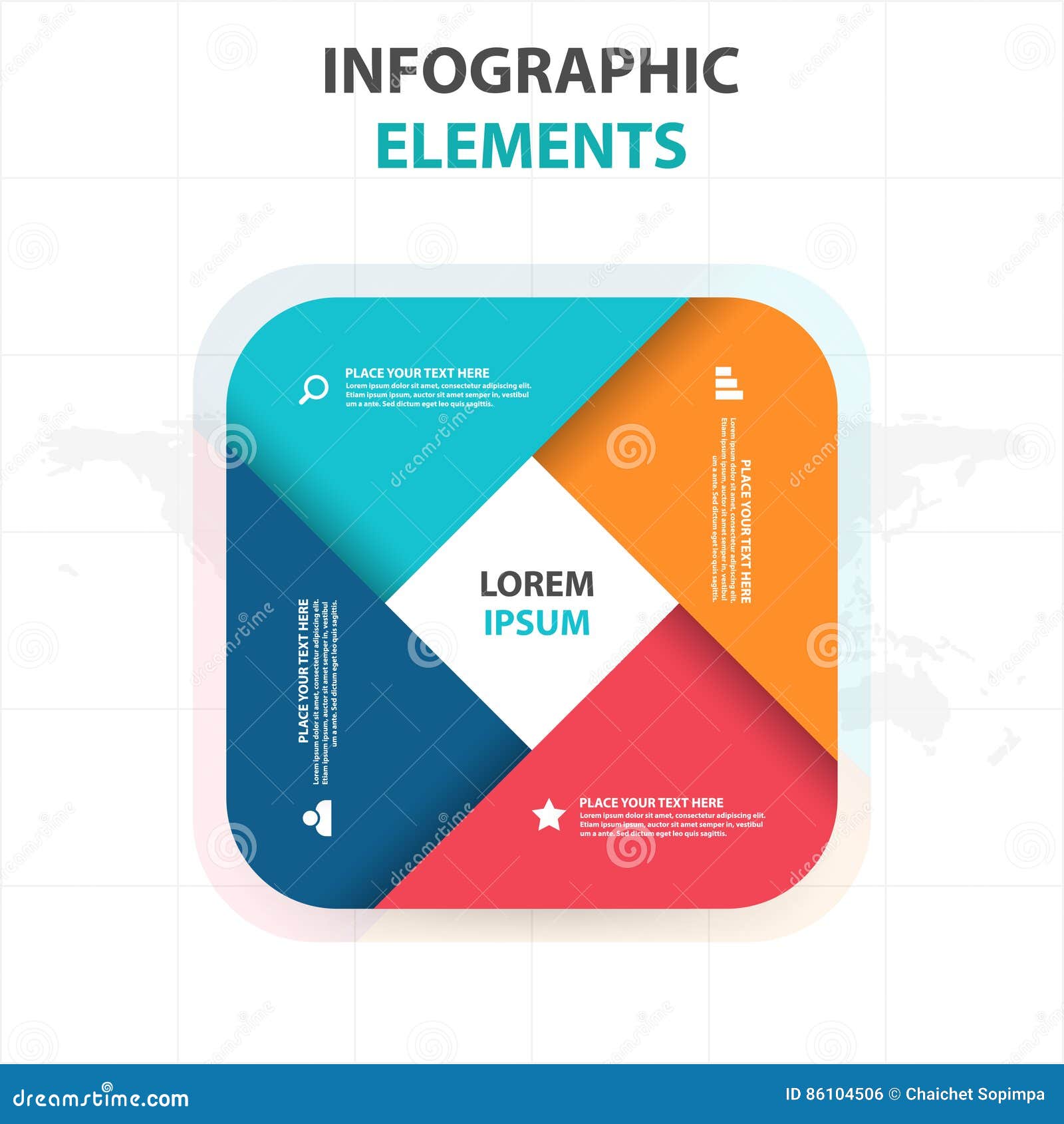 Abstract Round Rectangle Business Infographics Elements, Presentation ...