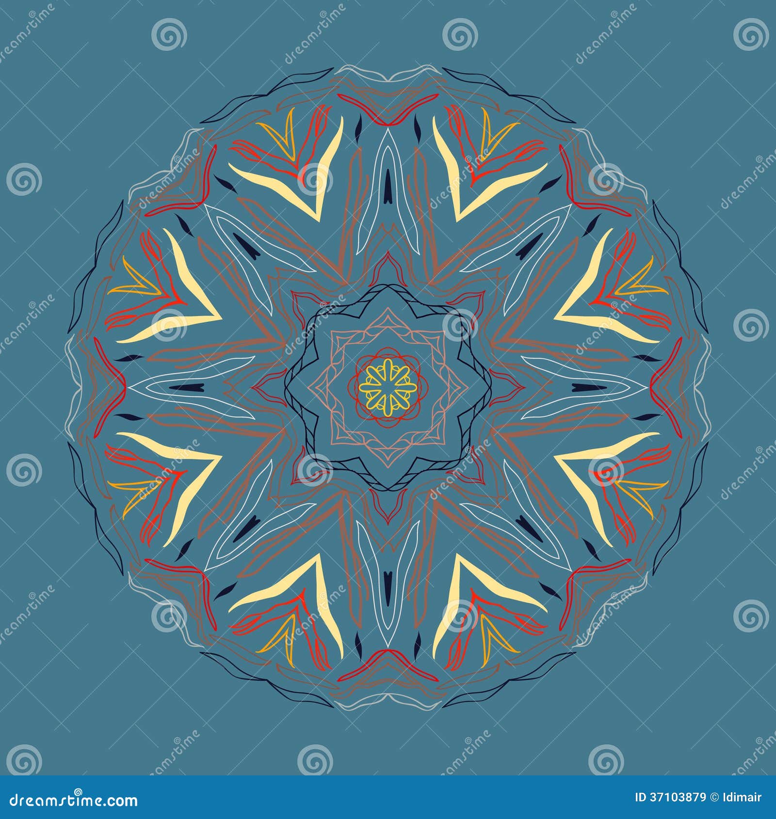 Abstract Round Seamless Pattern Stock Vector - Illustration of round ...