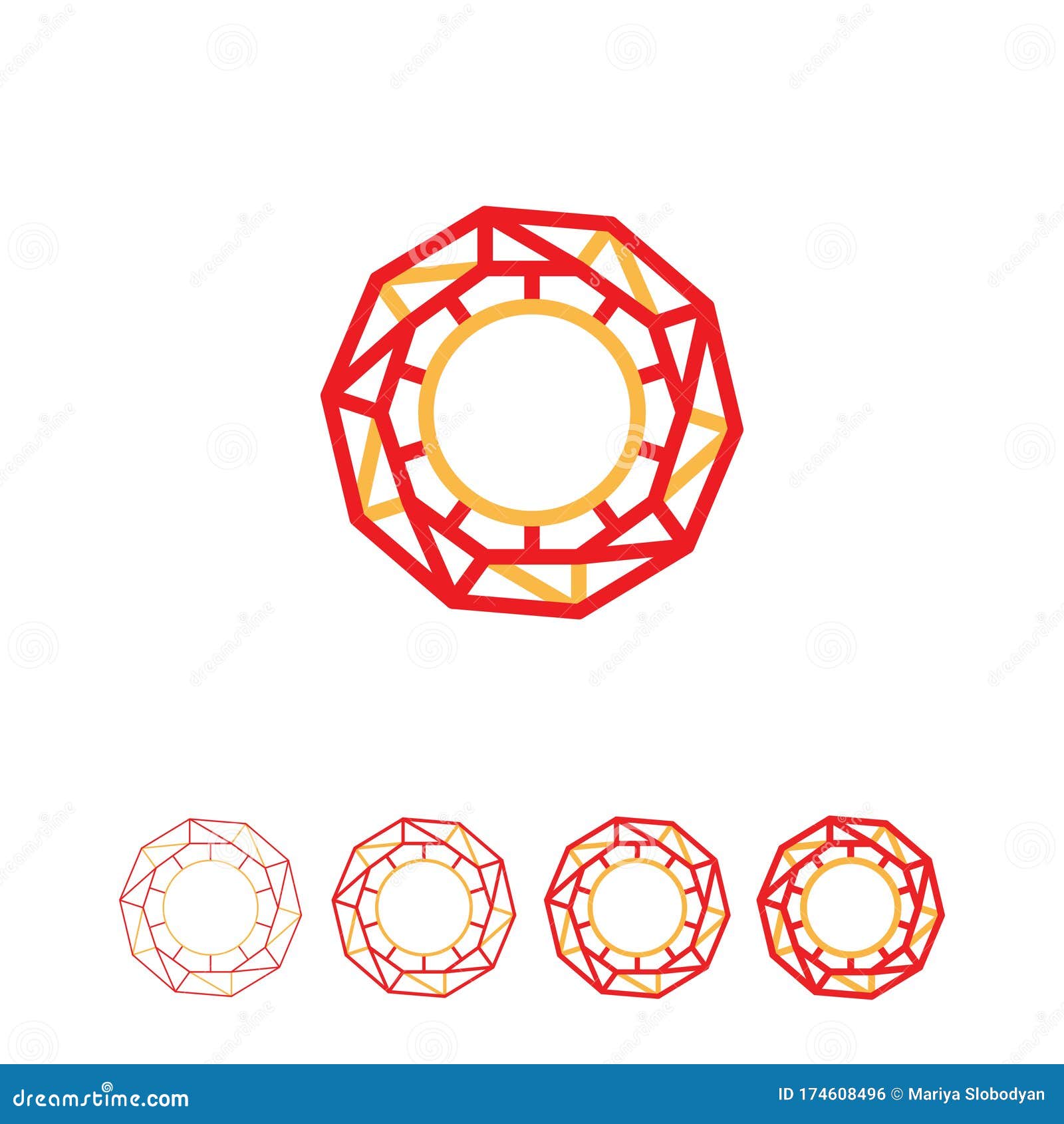 Decagon Vector Pattern, Repeating Decagon Cut Into Four Circling On ...