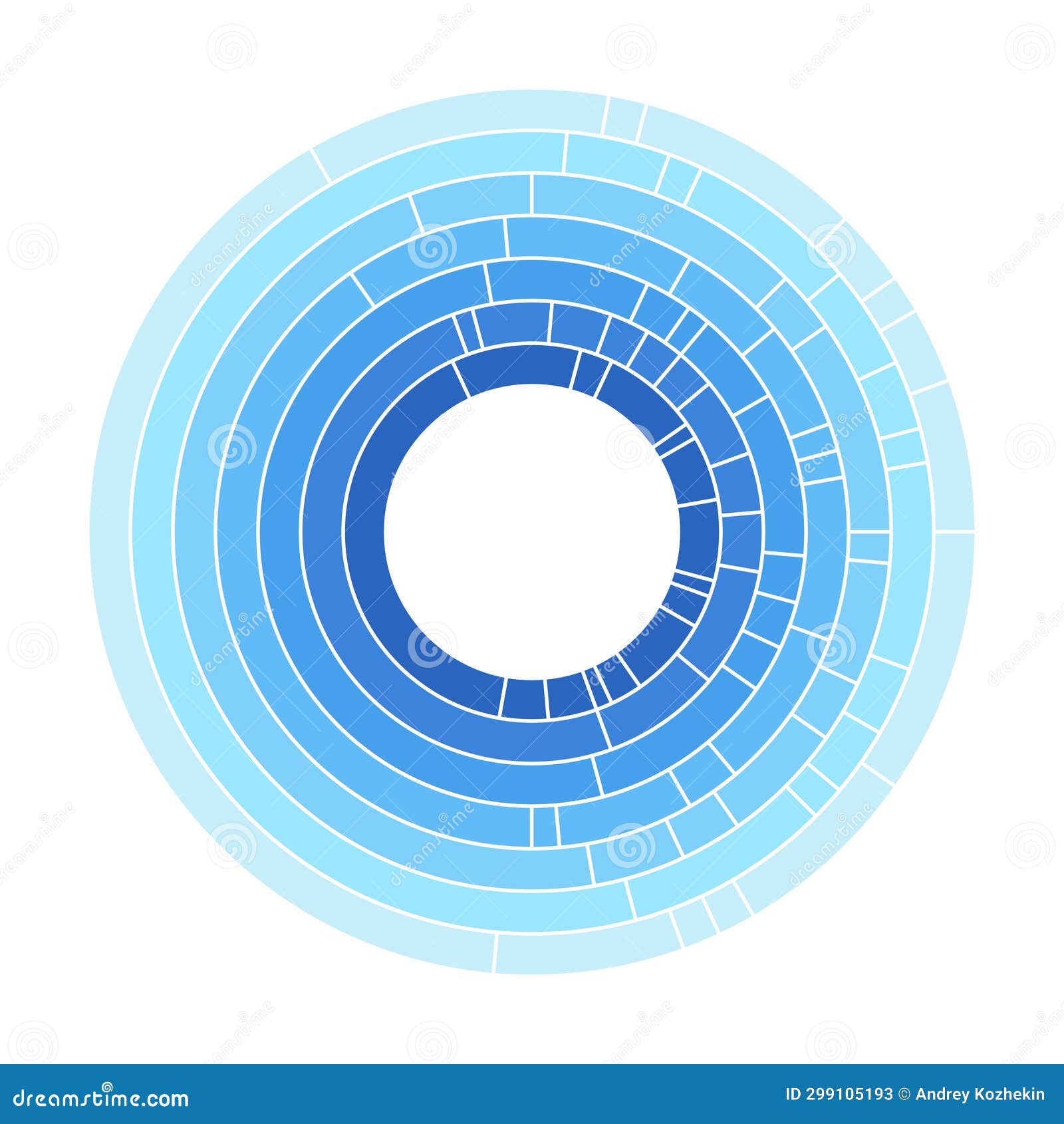 Abstract Round Vector Shape. Rotating Blue Color Stripes Stock Vector ...