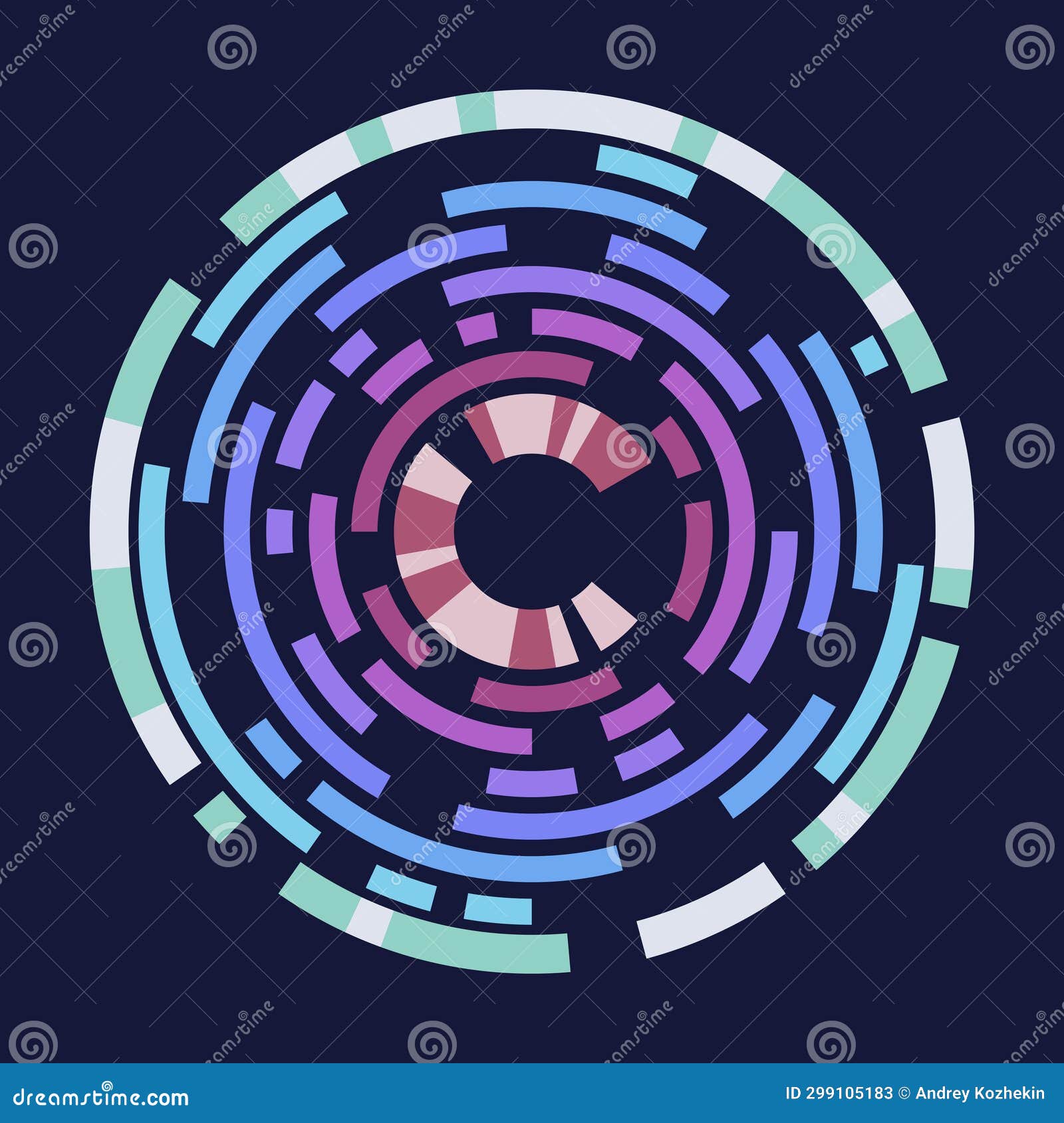 Abstract Round Vector Shape. Rotating Color Lines Stock Illustration ...