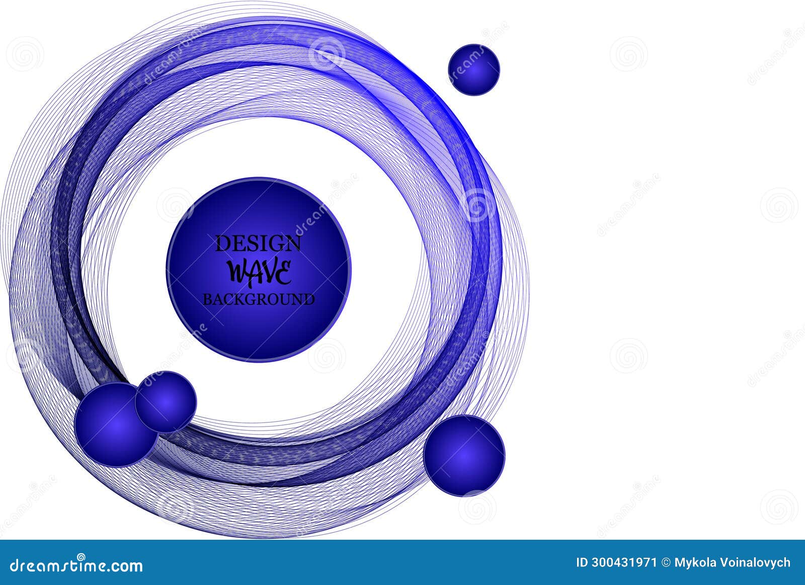 Blue Circular Abstract Wave on White Background, Transparent Round Wave ...