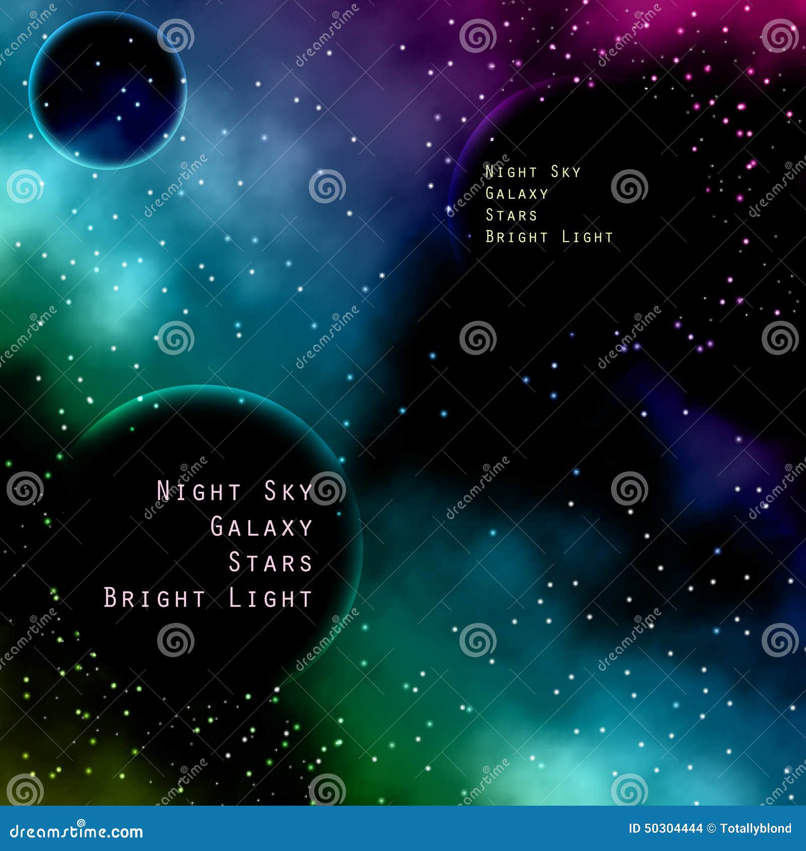 Abstract Rounde Text Box Composition with Galaxy Stock Vector ...