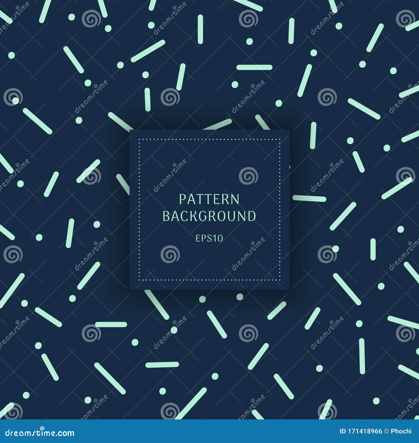 Abstract Rounded Line and Dot Pattern Blue Background Stock Vector ...