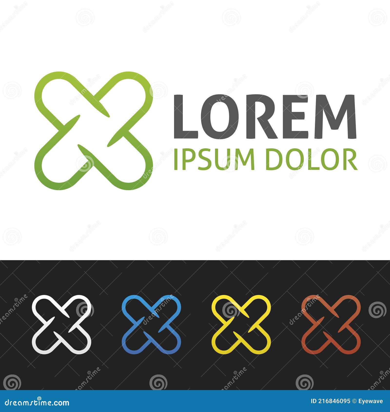 Abstract Rounded X Shape Graphic Vector Logo Template Stock Vector ...