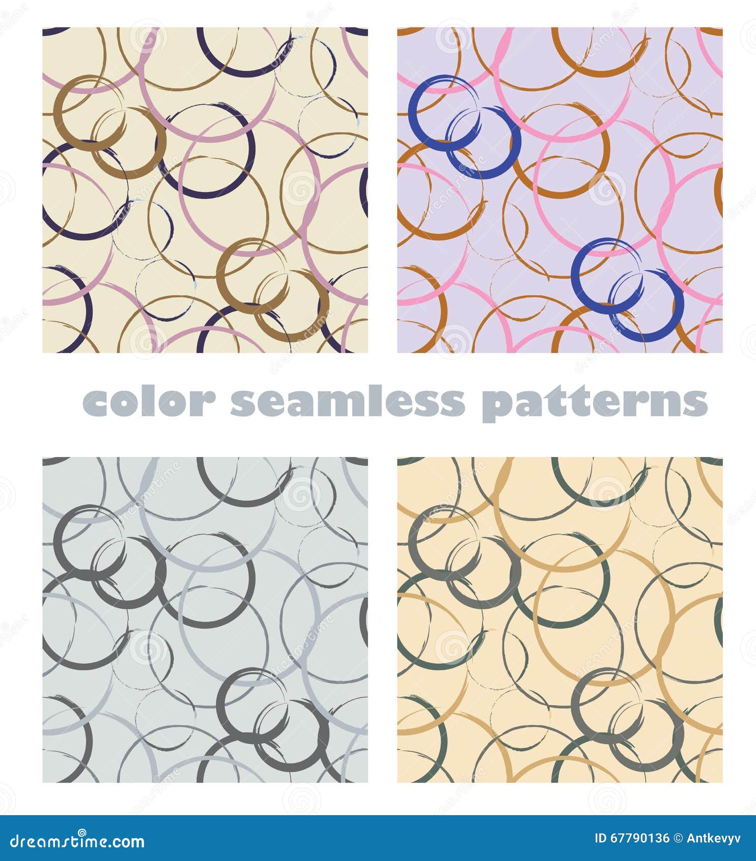 Abstract Rounds Seamless Patterns Stock Vector - Illustration of ...