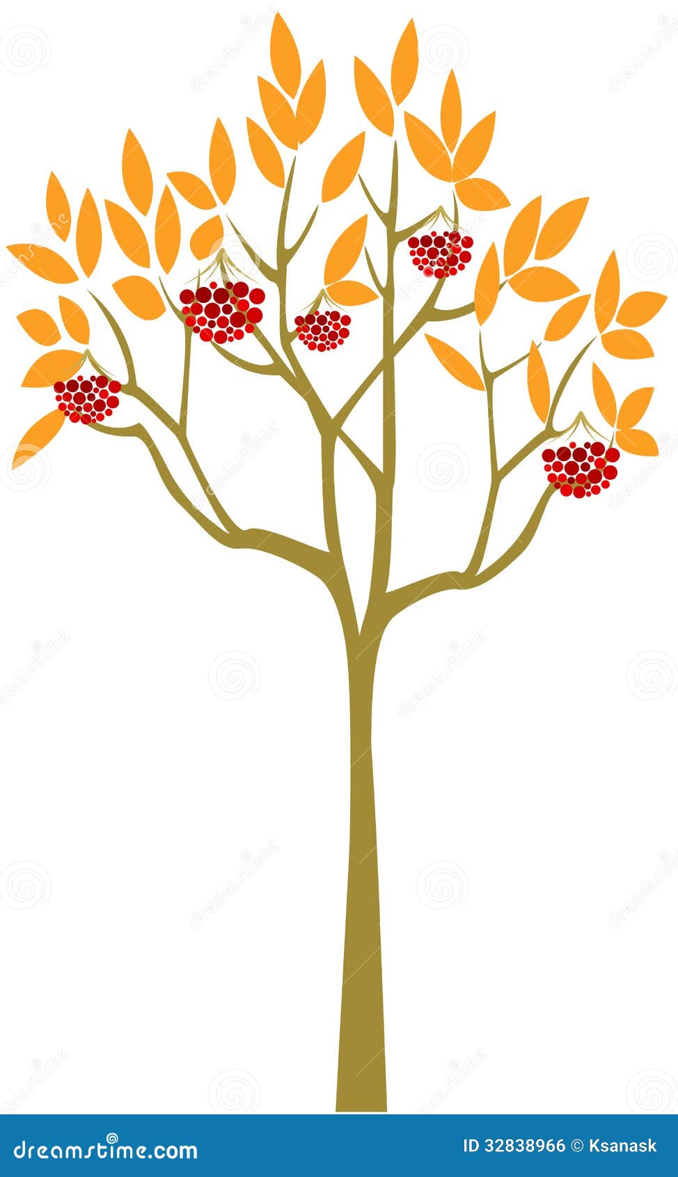 Abstract Rowan Tree stock vector. Illustration of design - 32838966