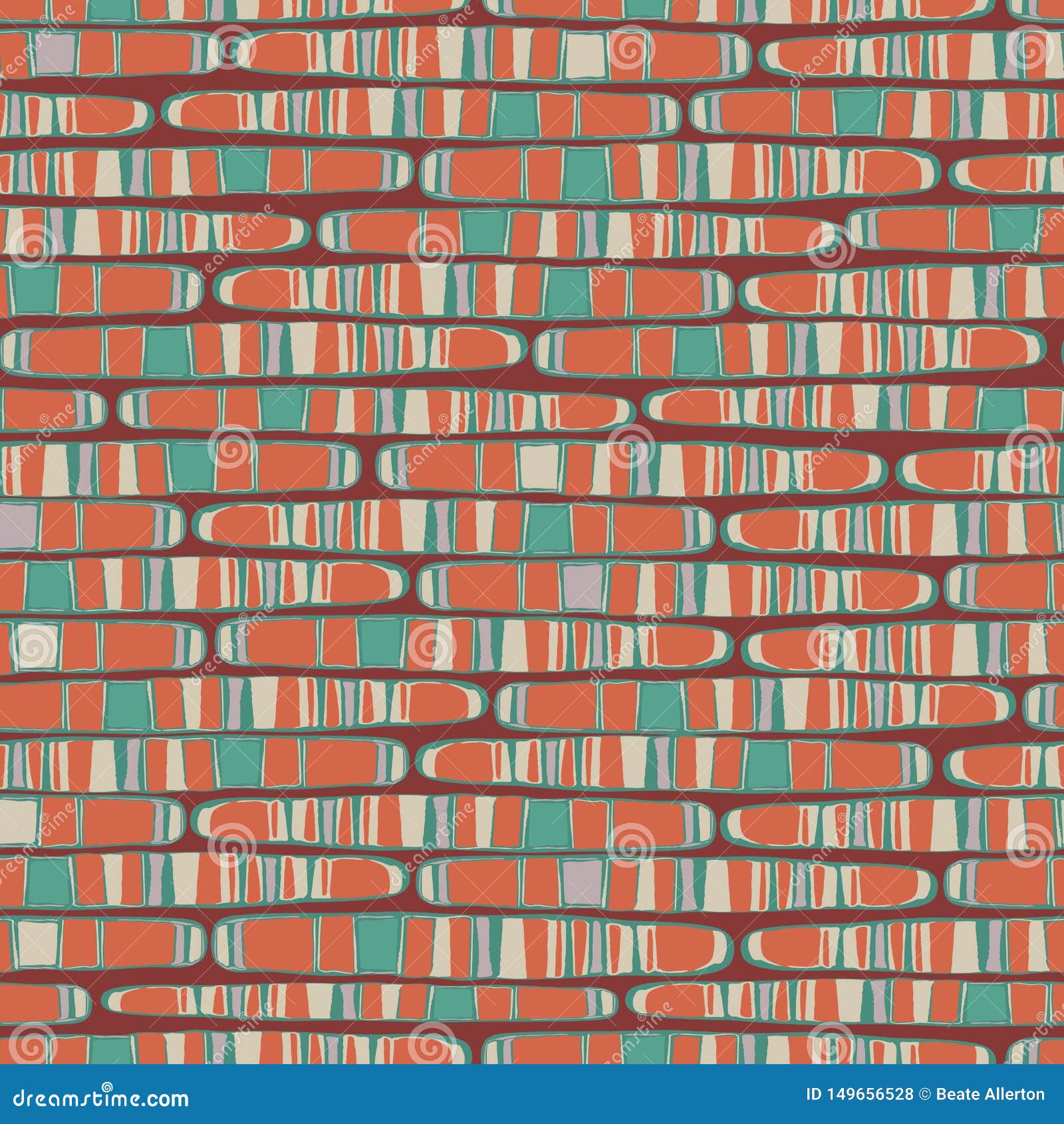 Abstract Rows of Geological Strata Oblong Multicolor Shapes in ...