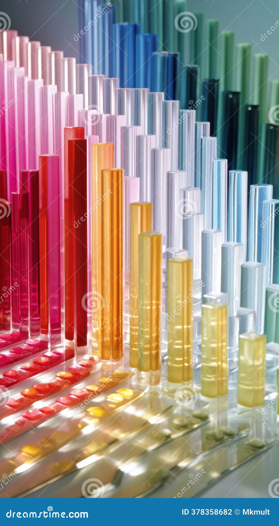 Abstract Red Rows Of Small Cells With Different Numbers Flowing Down ...