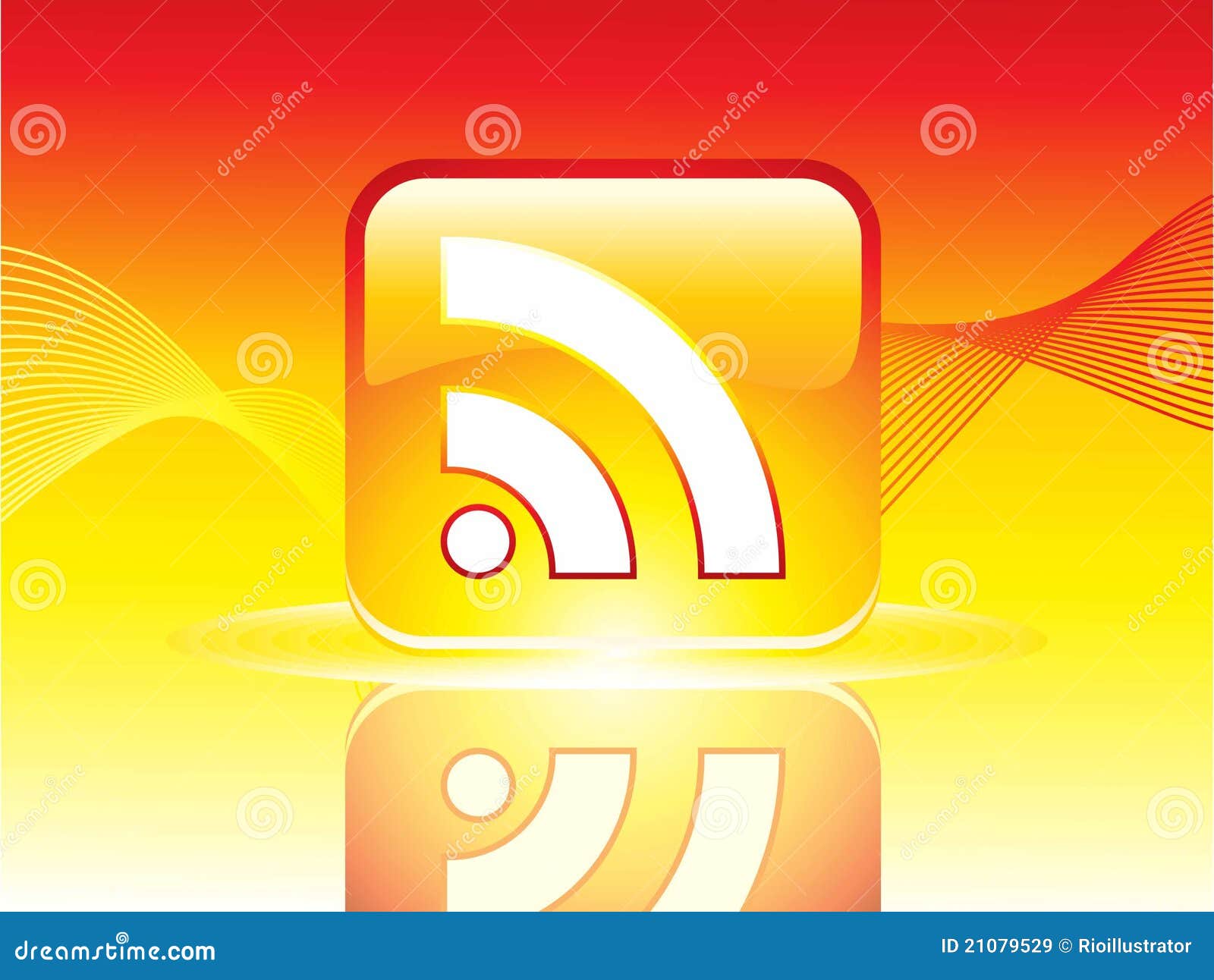 Abstract rss button stock vector. Illustration of shape - 21079529