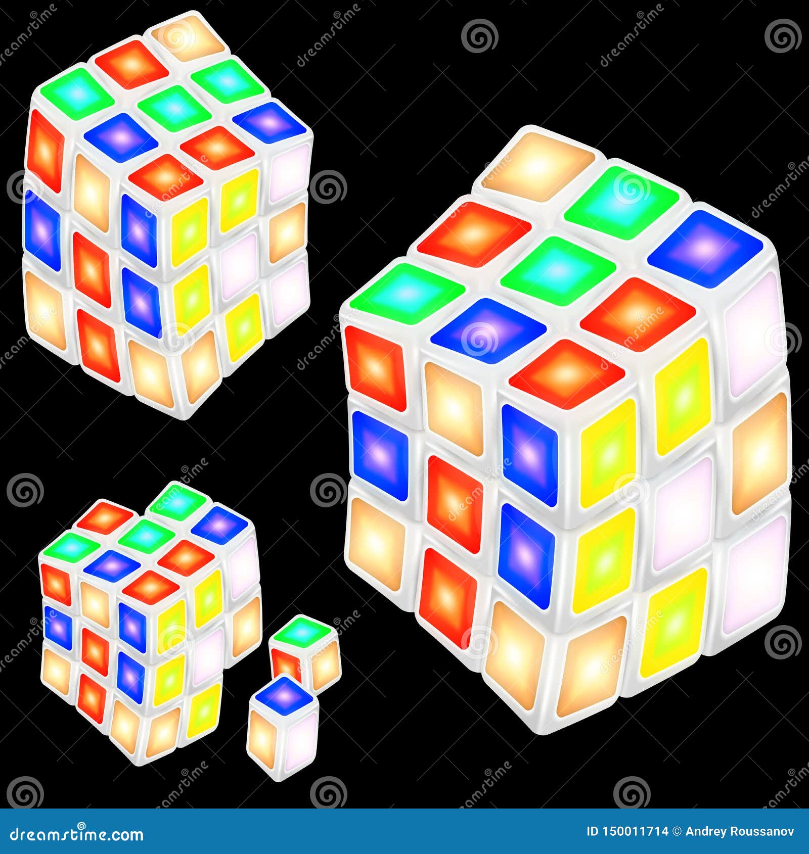 Abstract Rubik`s Cubes editorial stock image. Illustration of colorful ...