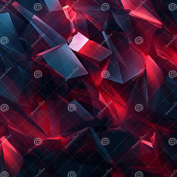Abstract Ruby Crystal Structure in Dark Red and Blue Colors with a ...