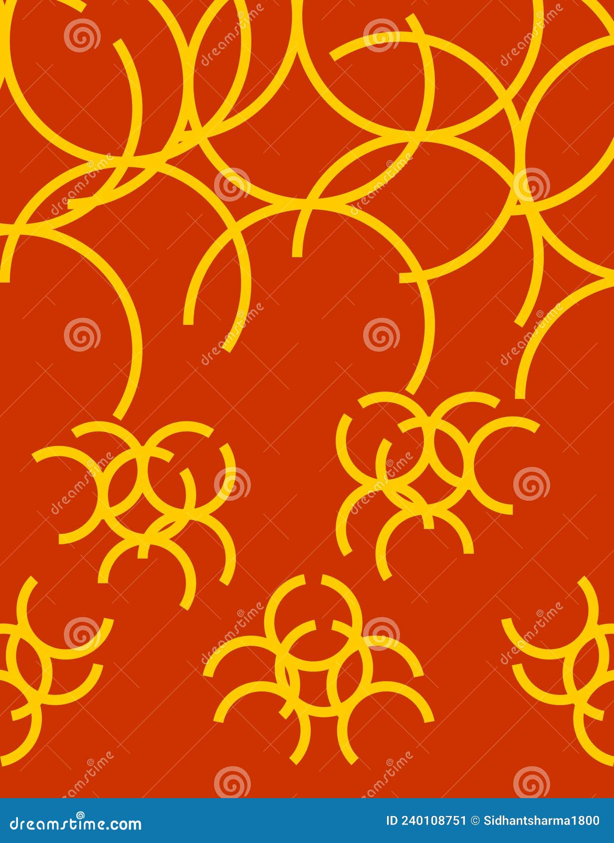 Abstract Ruby Red Color and Deep Yellow Color Complicated Pattern T ...