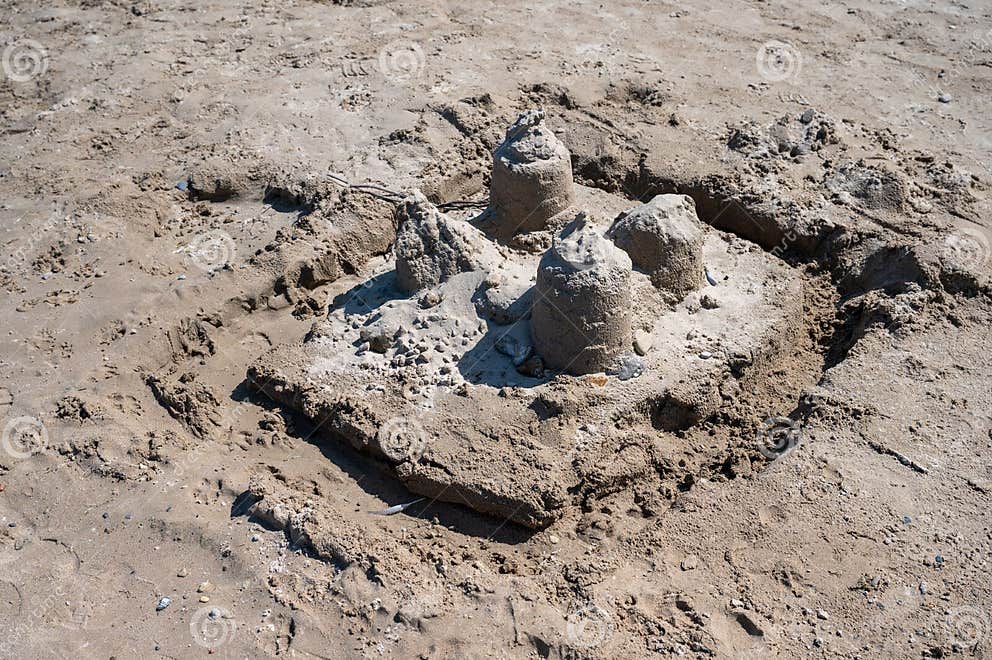 Abstract Ruined Sand Castle at the Beach Stock Photo - Image of nature ...
