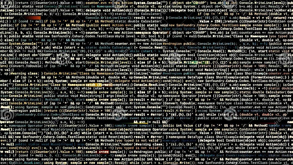 Abstract Running from Left To Right Random Lines of a Computer Code. Animation Stock Photo ...