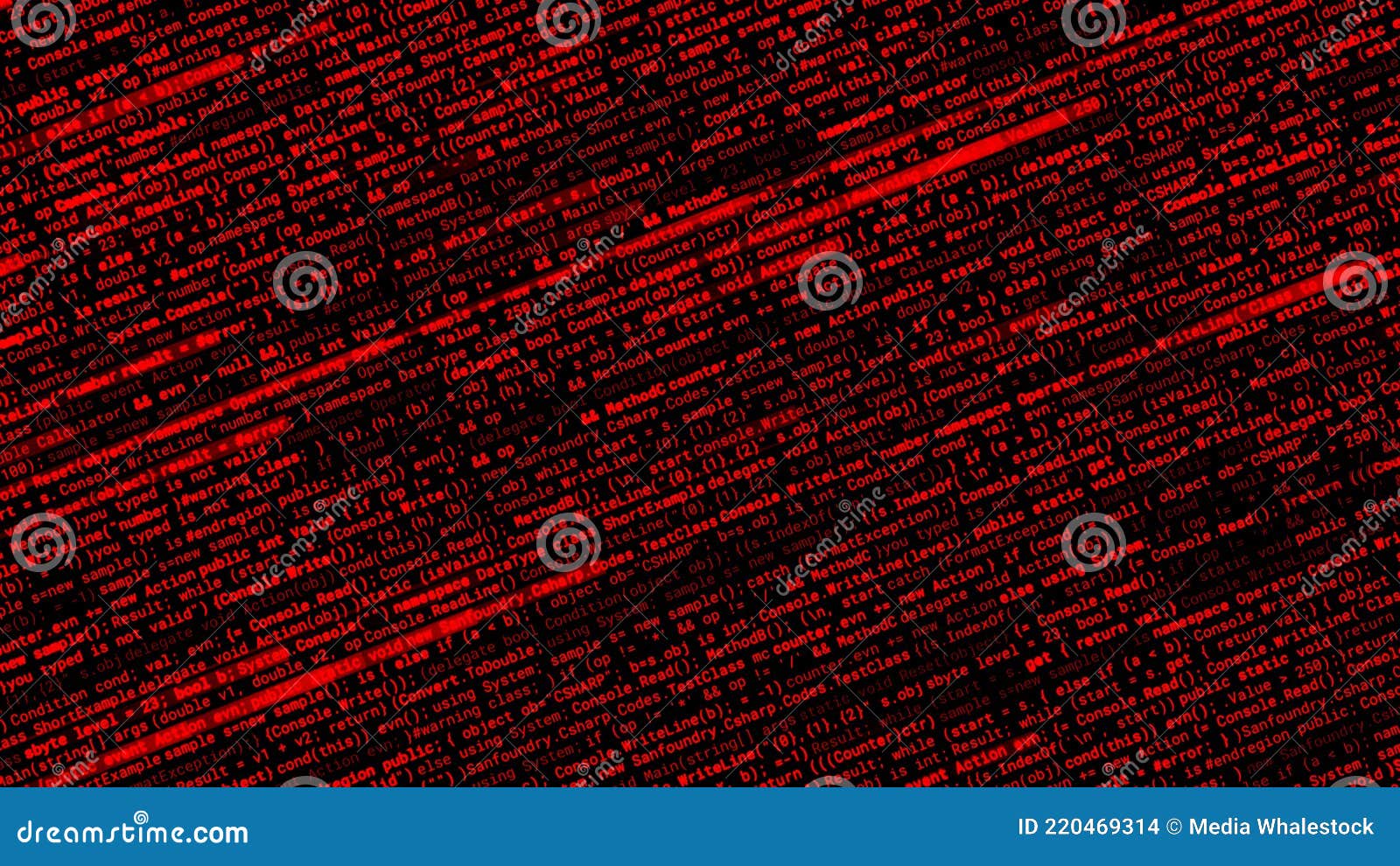 Abstract Running From Left To Right Random Lines Of A Computer Code. Animation. Complex ...