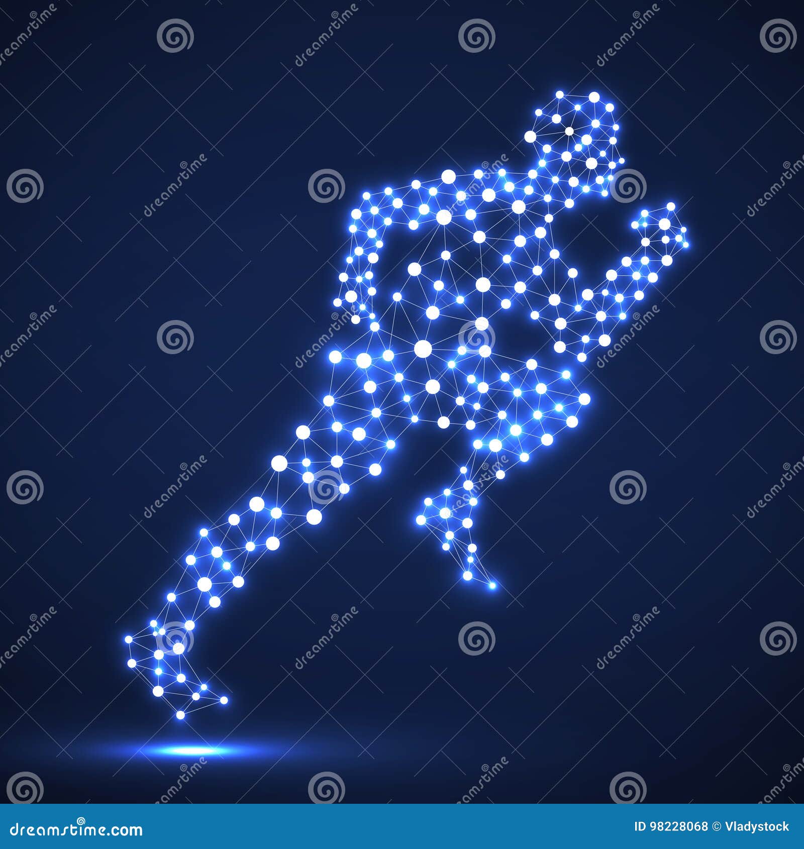 Abstract running man stock vector. Illustration of molecula - 98228068