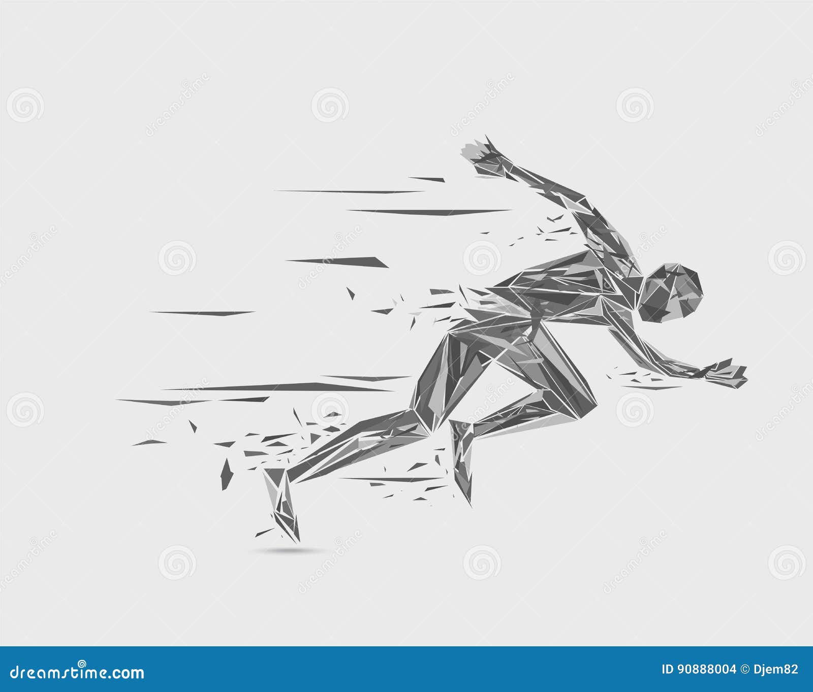Abstract running man stock vector. Illustration of male - 90888004