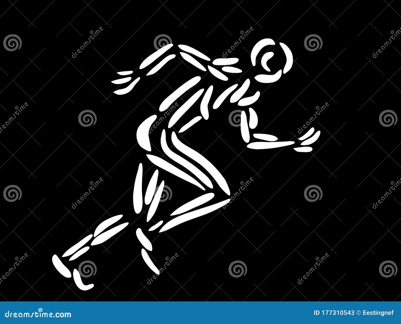 Abstract Running Man. Hand Drawn Stock Vector - Illustration of ...