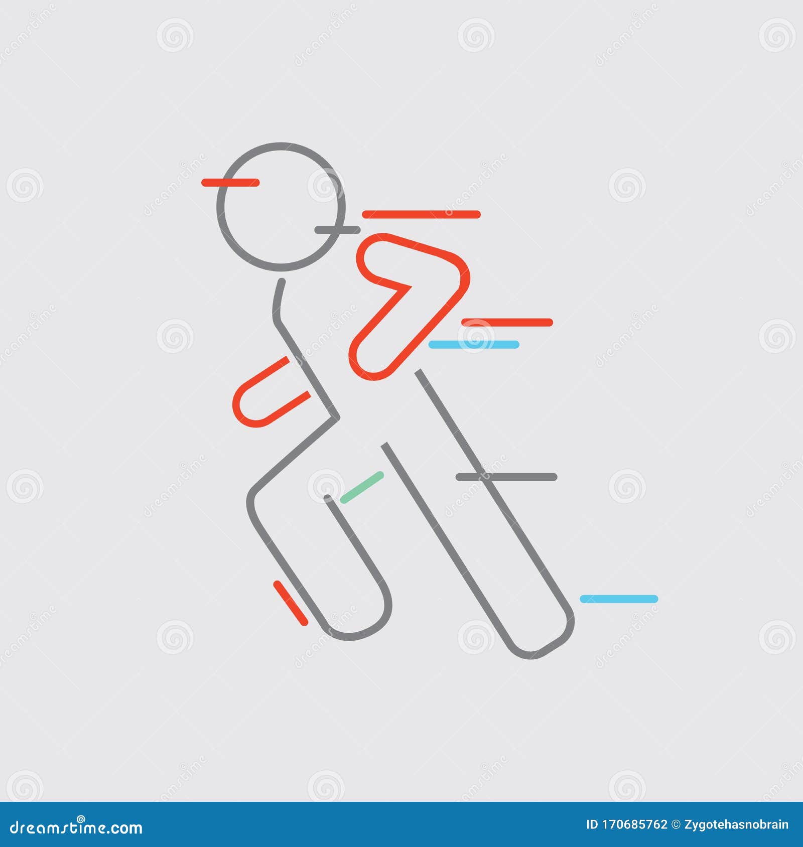 Abstract Running Man Line Icon Vector Stock Vector - Illustration of ...