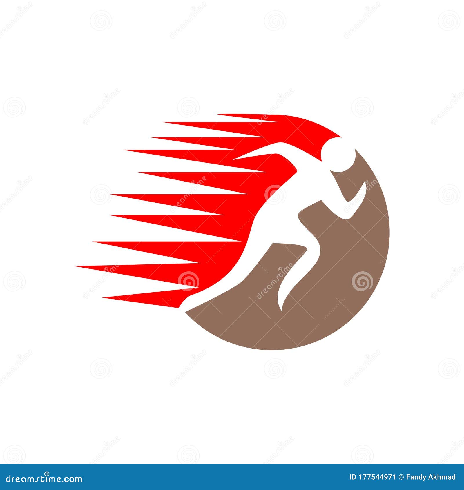 Abstract Running Man Logo Design Vector with Circle and Dash Elements ...