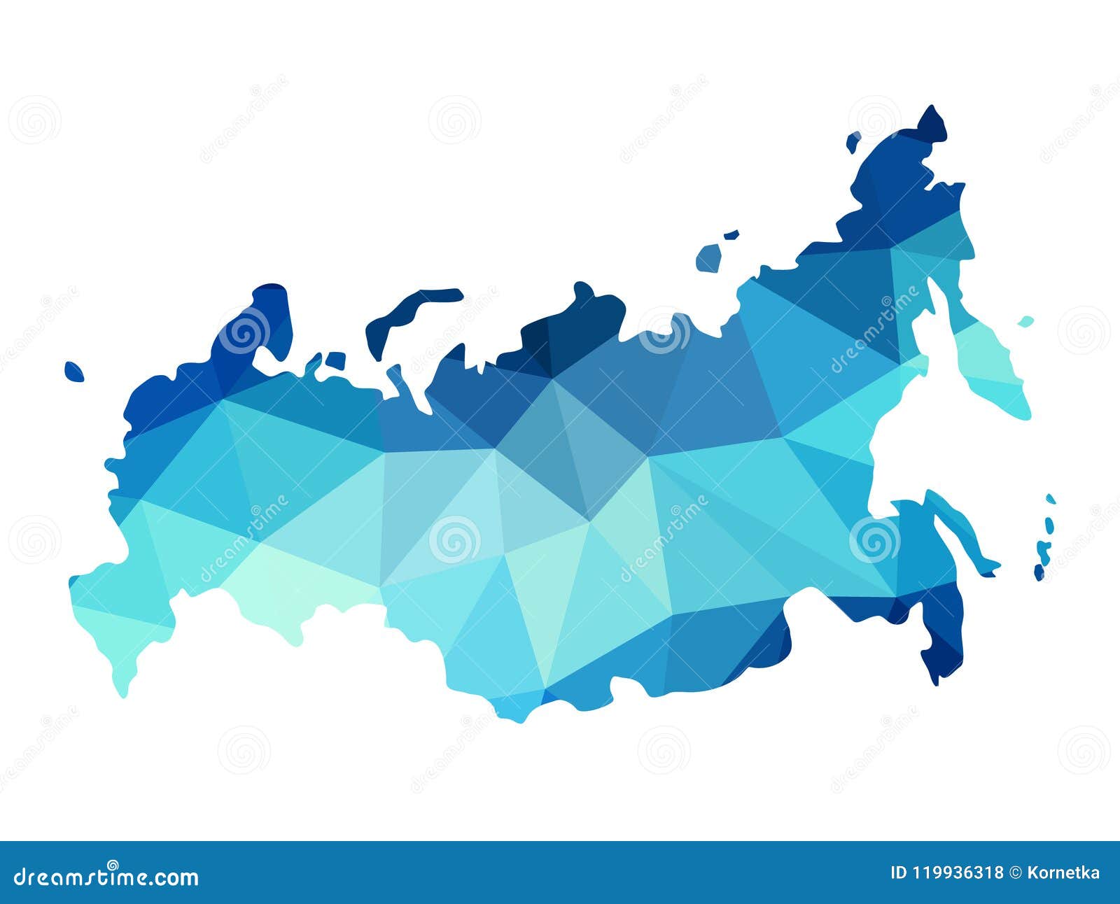 Abstract Russia Map Consists of Polygon of Different Shades of B Stock ...