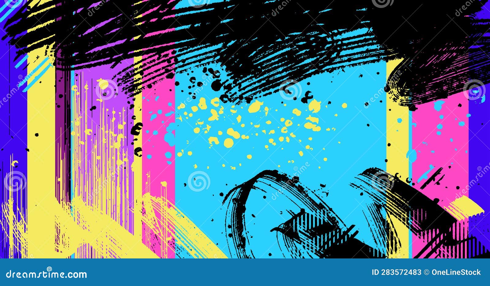 Abstract 80s Style Colorful Vivid Optimistic Background Stock ...