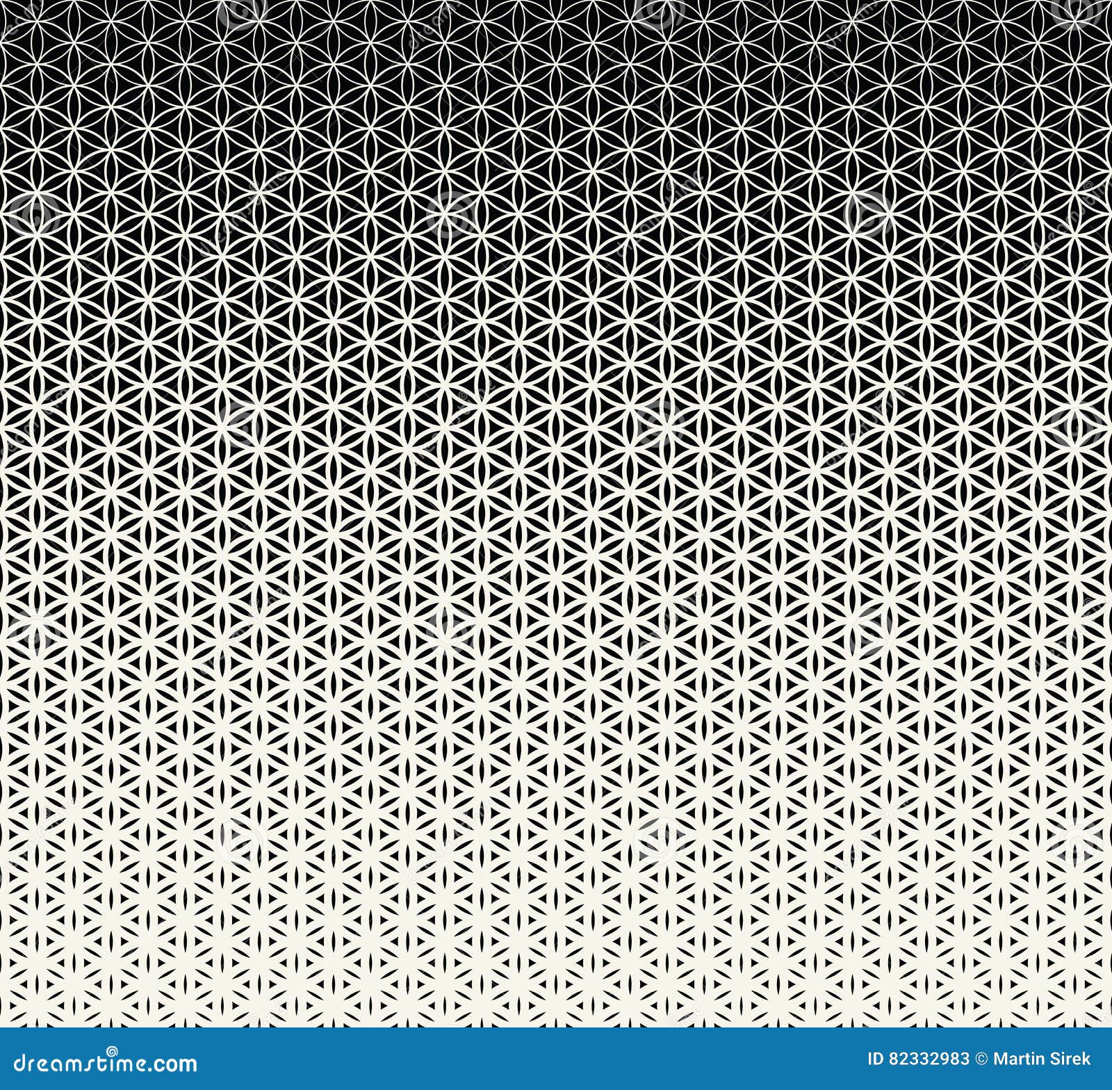Abstract Sacred Geometry Black and White Gradient Flower of Life ...