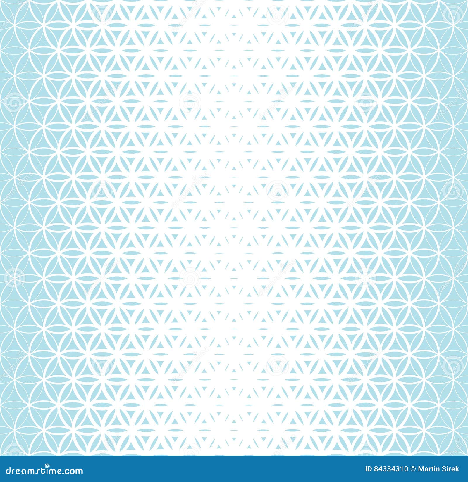Abstract Sacred Geometry Blue Gradient Flower of Life Halftone Pattern ...