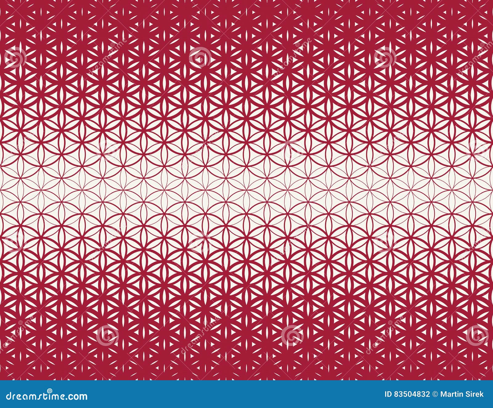 Abstract Sacred Geometry Red Gradient Flower of Life Halftone Pattern ...