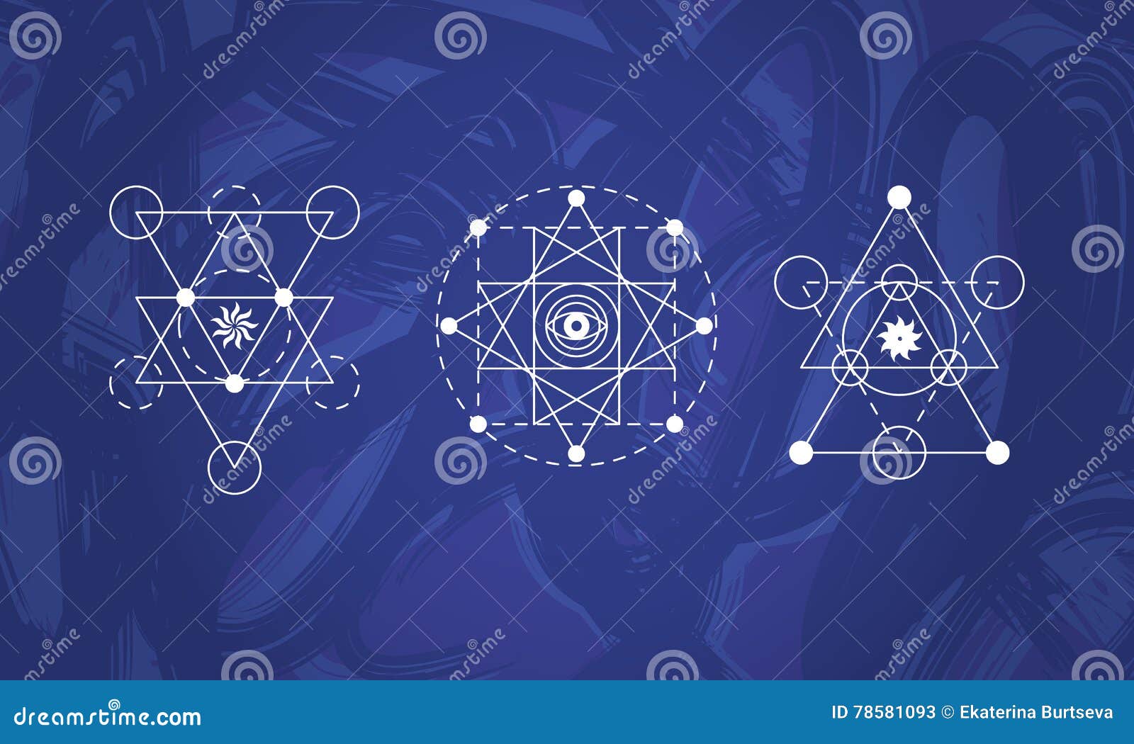 Abstract Sacred Geometry Symbols Set Stock Vector - Illustration of ...