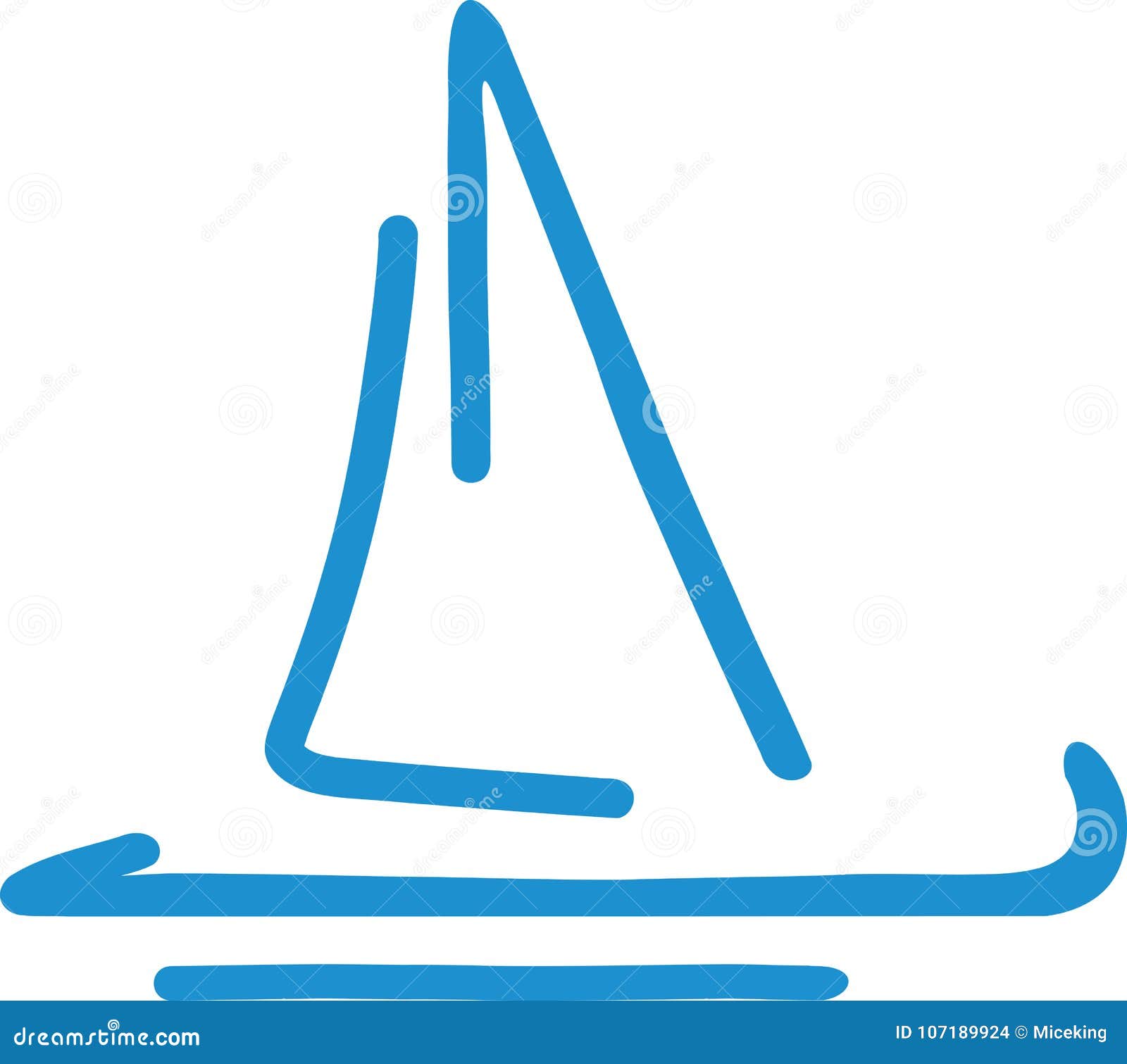 Abstract Sailing boat stock vector. Illustration of sailing - 107189924