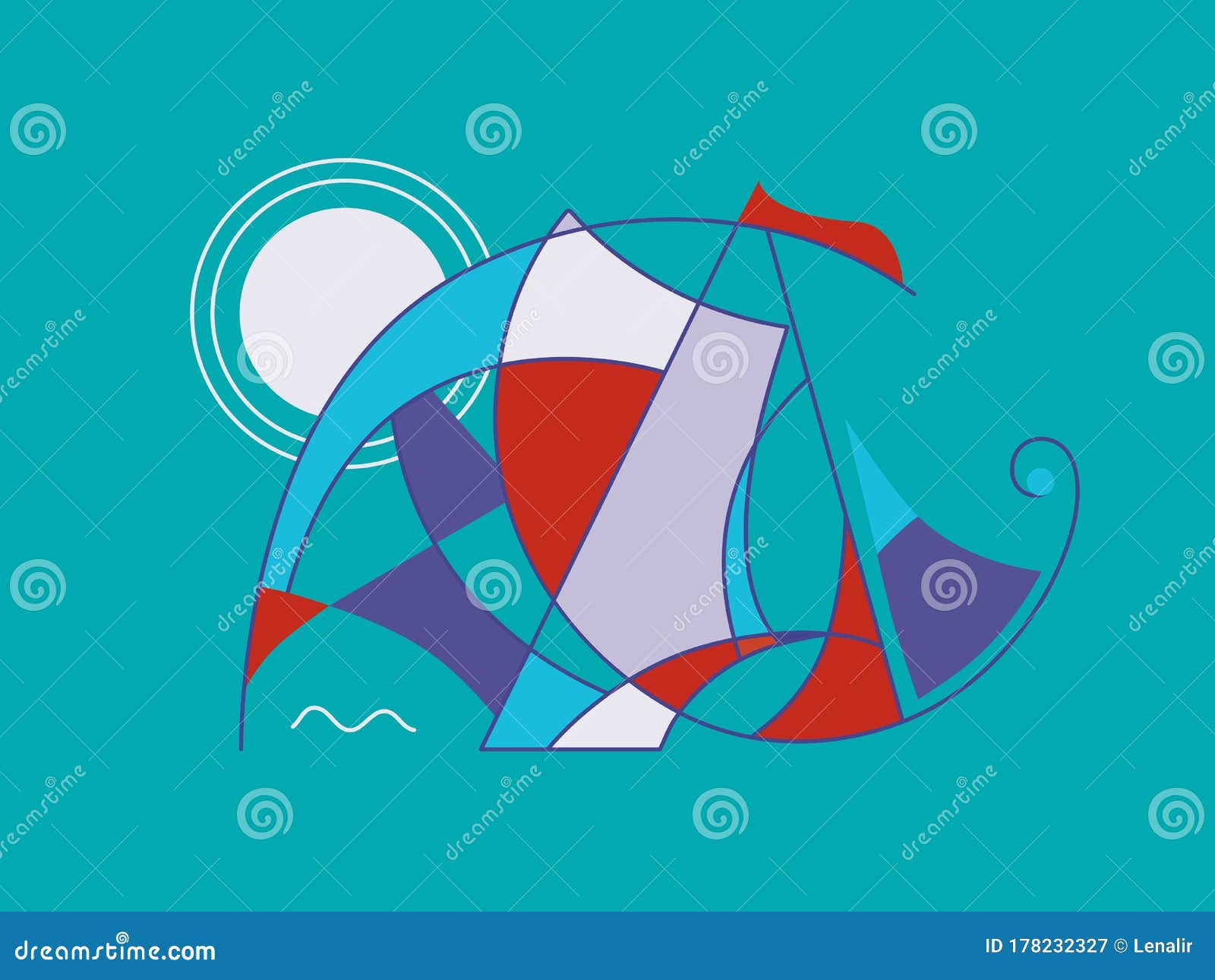 Abstract sailing ship stock vector. Illustration of ship - 178232327