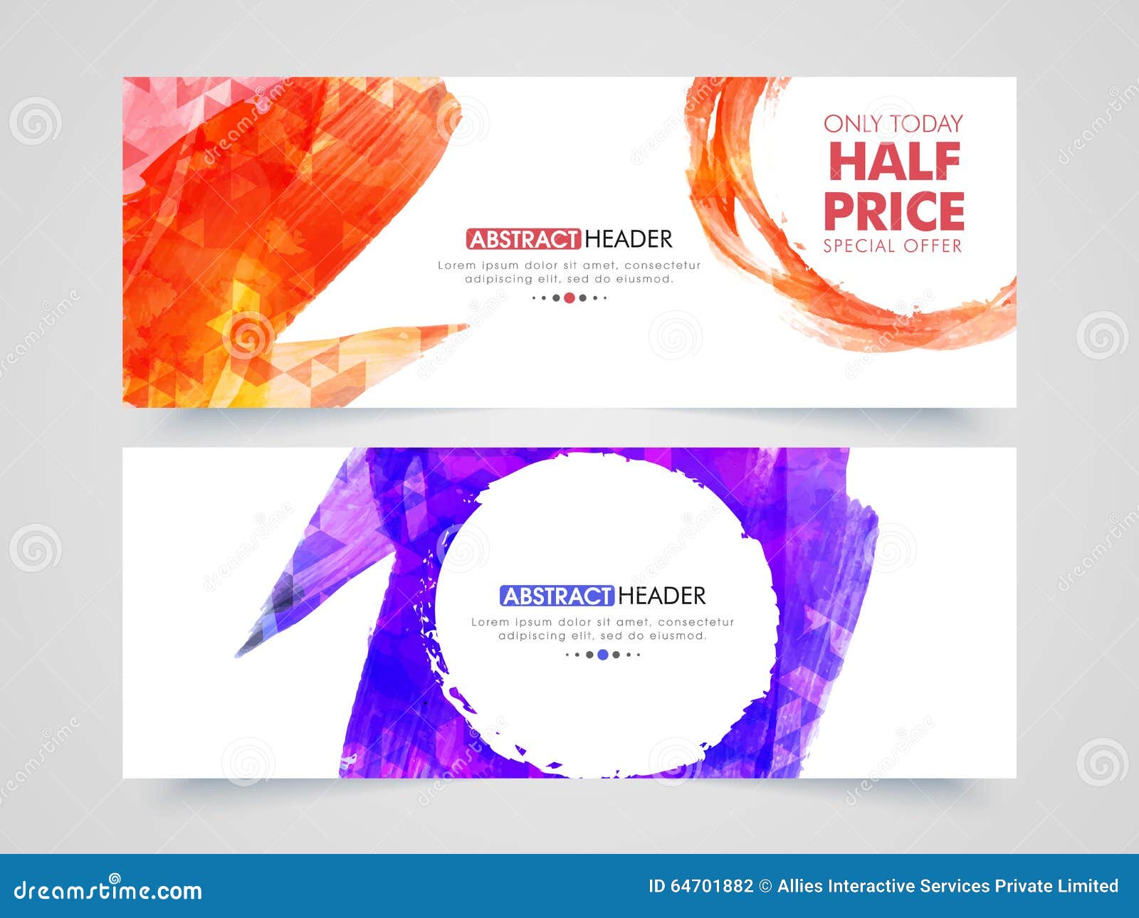 Abstract Sale Web Header or Banner Set. Stock Illustration ...