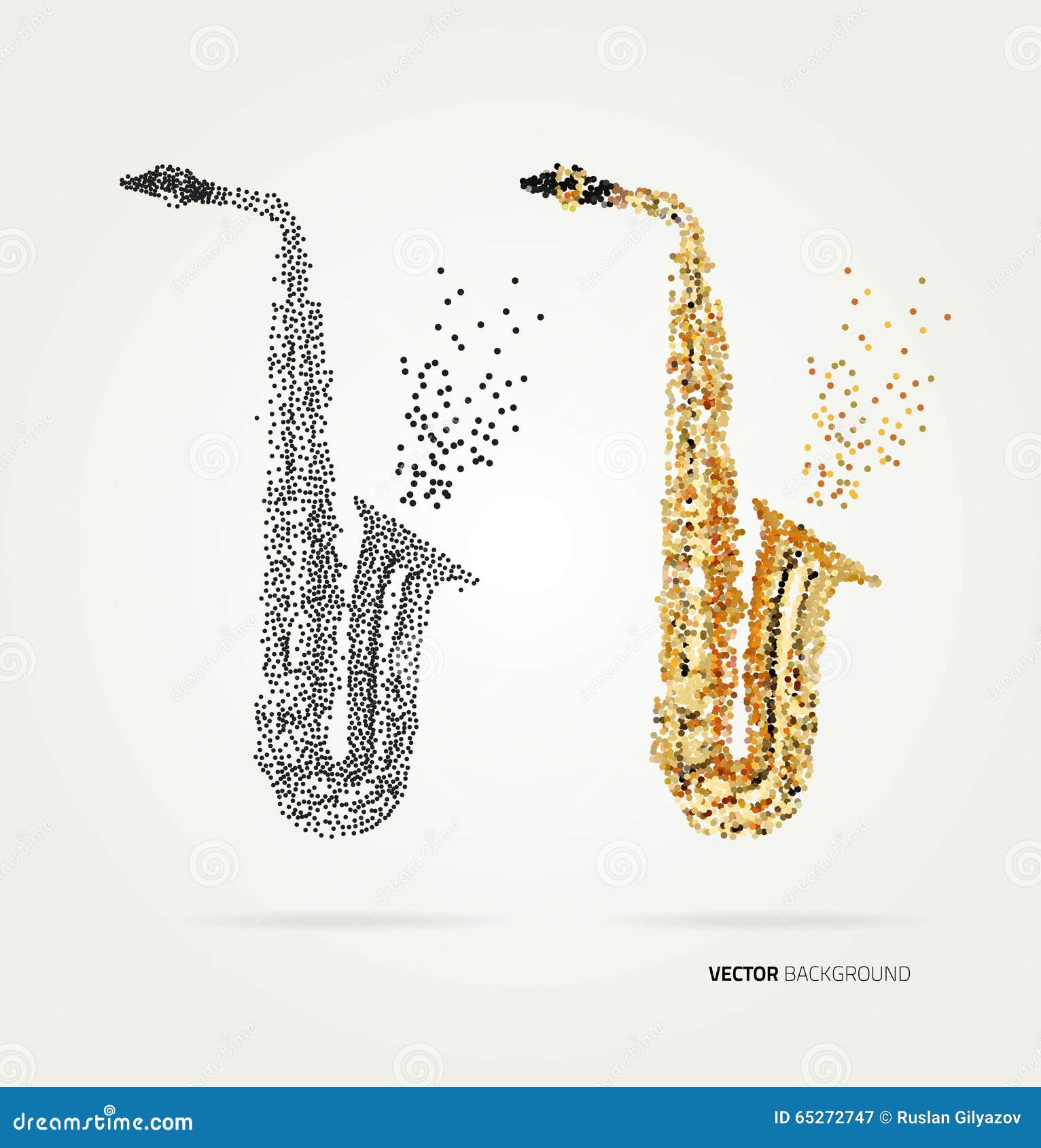 Abstract Saxophone of Colored Dots Stock Vector - Illustration of ...