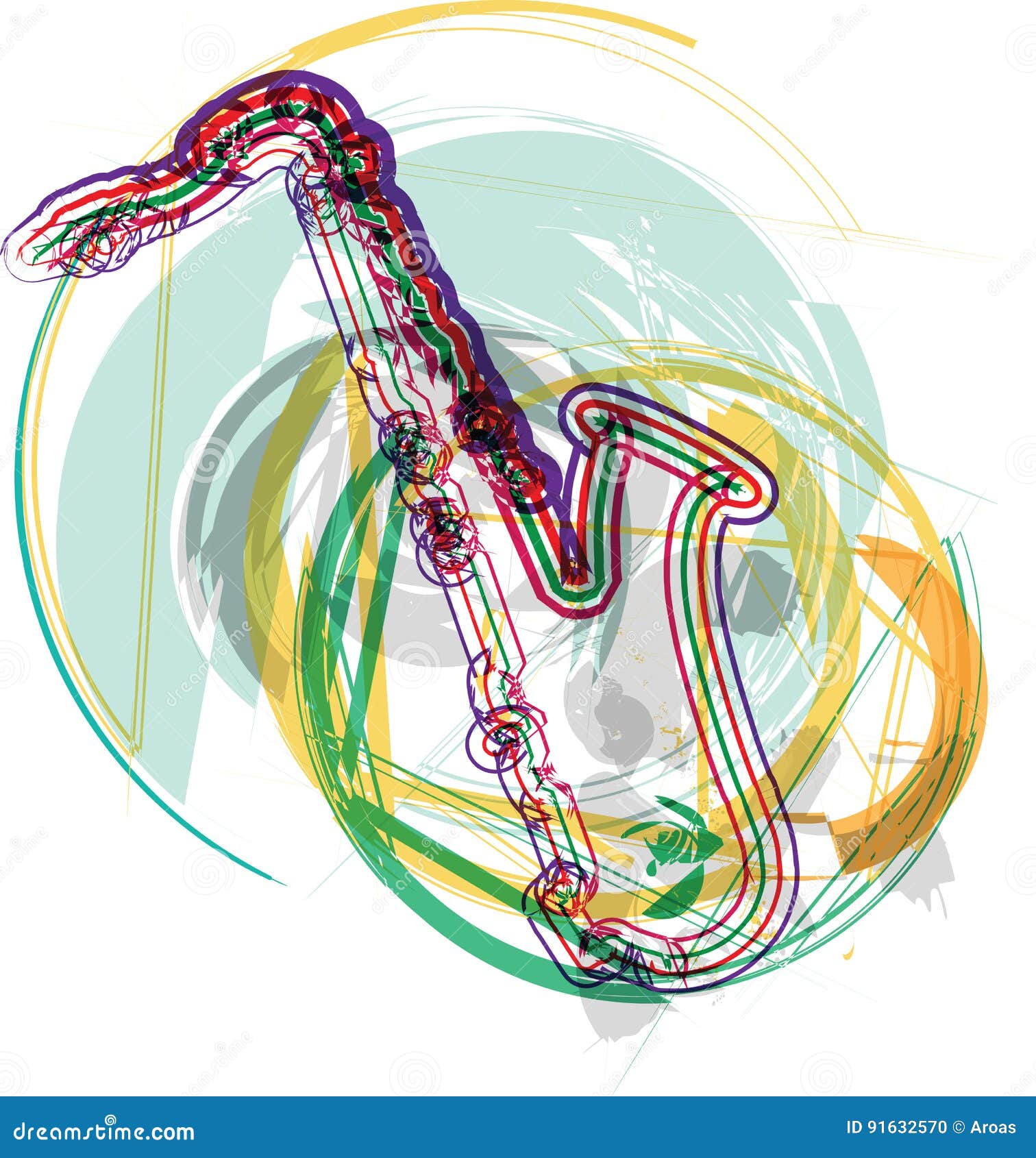 Abstract saxophone stock vector. Illustration of acoustic - 91632570