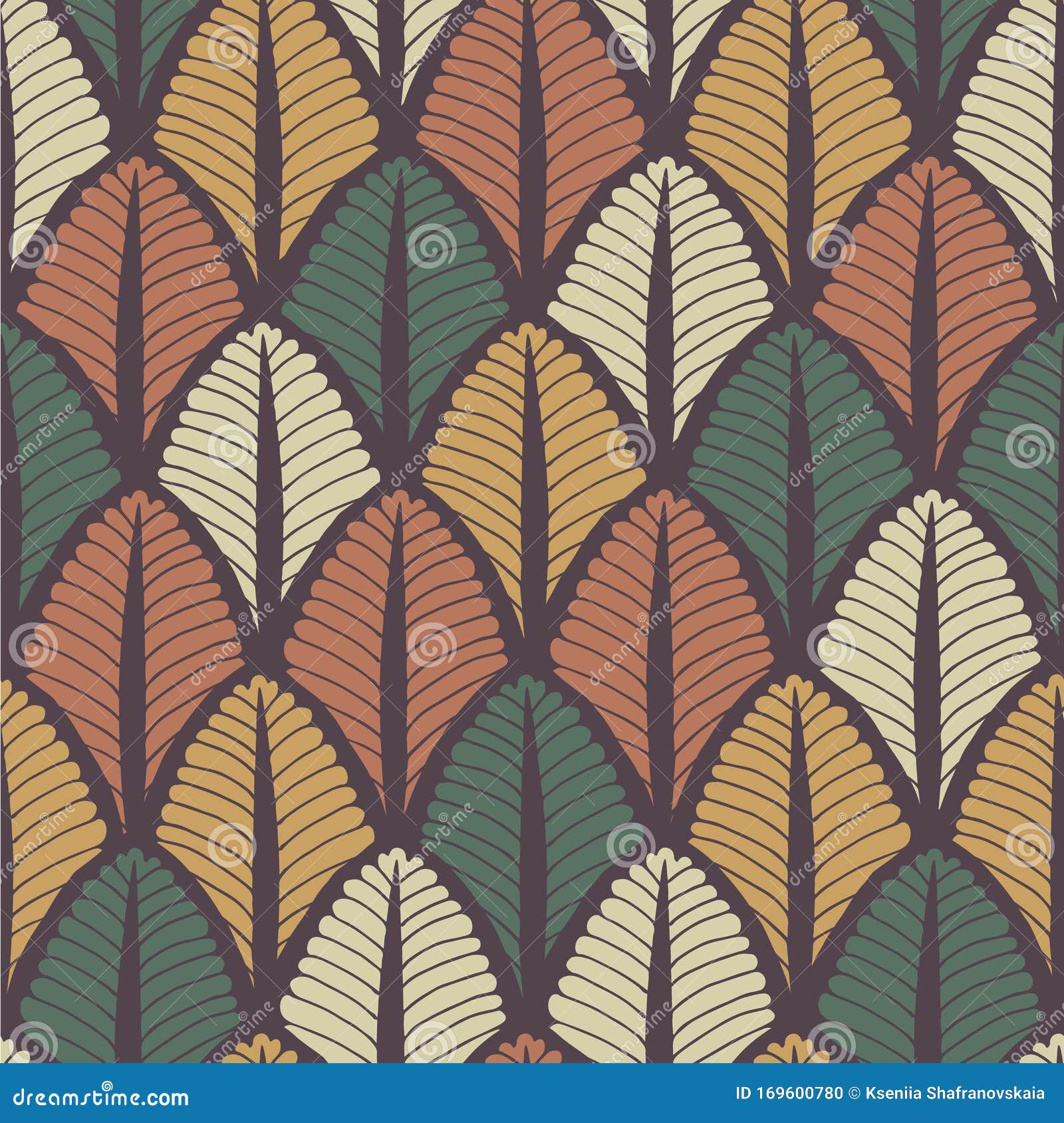 Abstract Scale, Leaf Geometric Vector Seamless Pattern Stock Vector ...