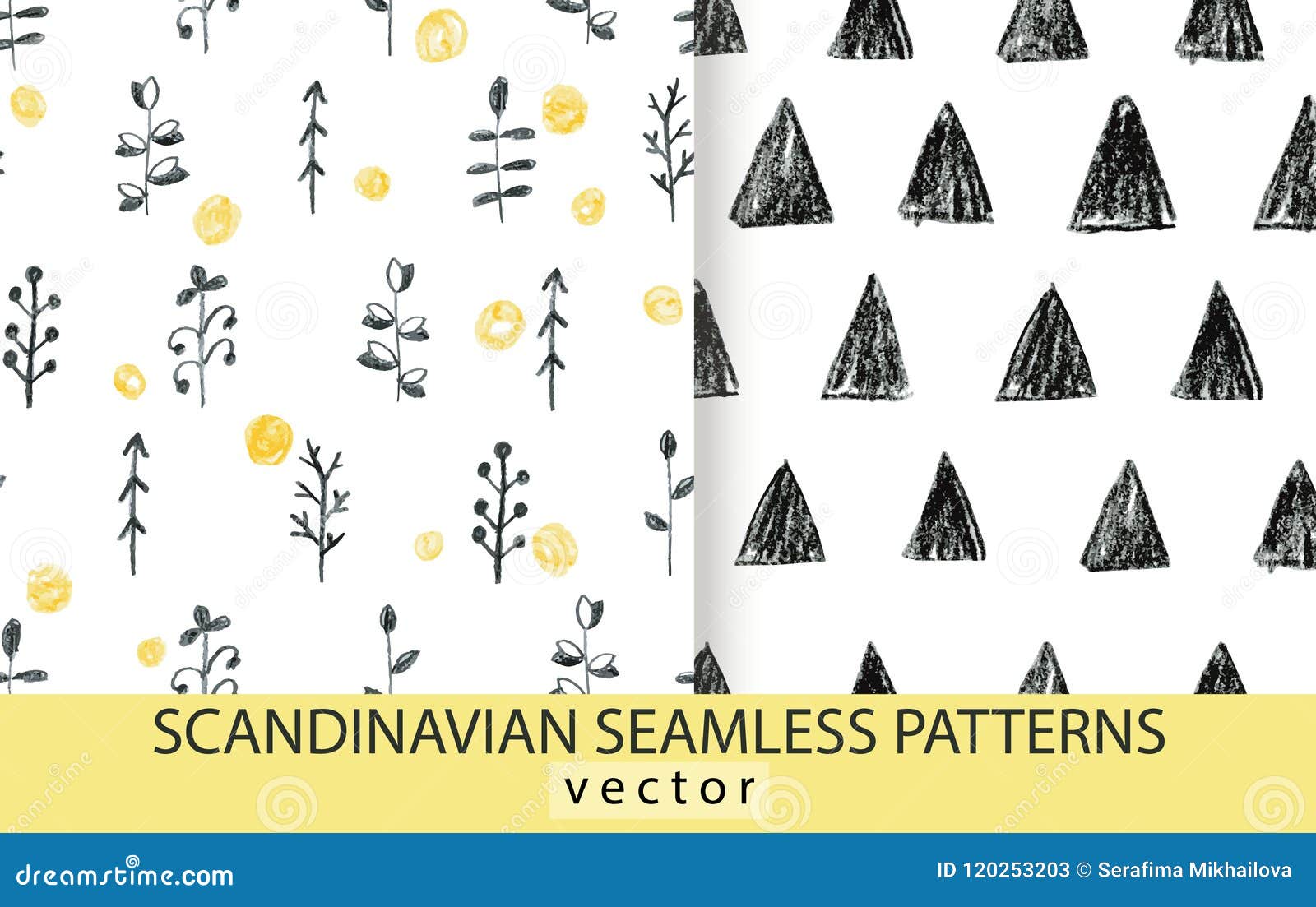 Abstract Scandinavian Patterns Set. Stock Vector - Illustration of ...